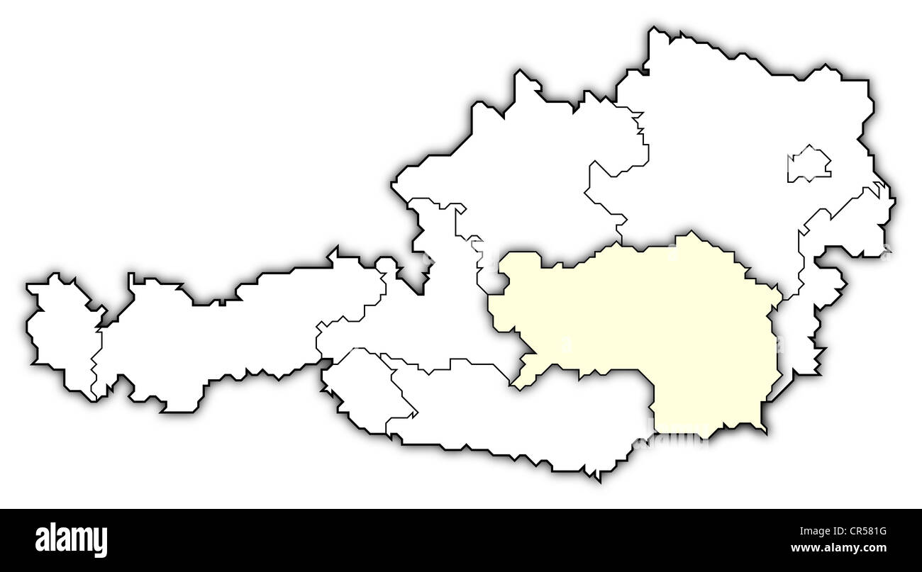 Political map of Austria with the several states where Styria is ...