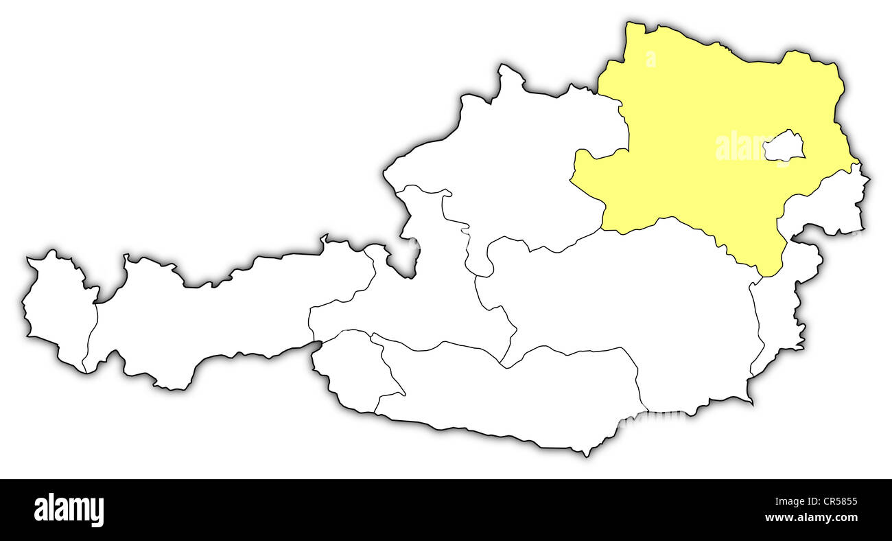 Political map of Austria with the several states where Lower Austria is ...