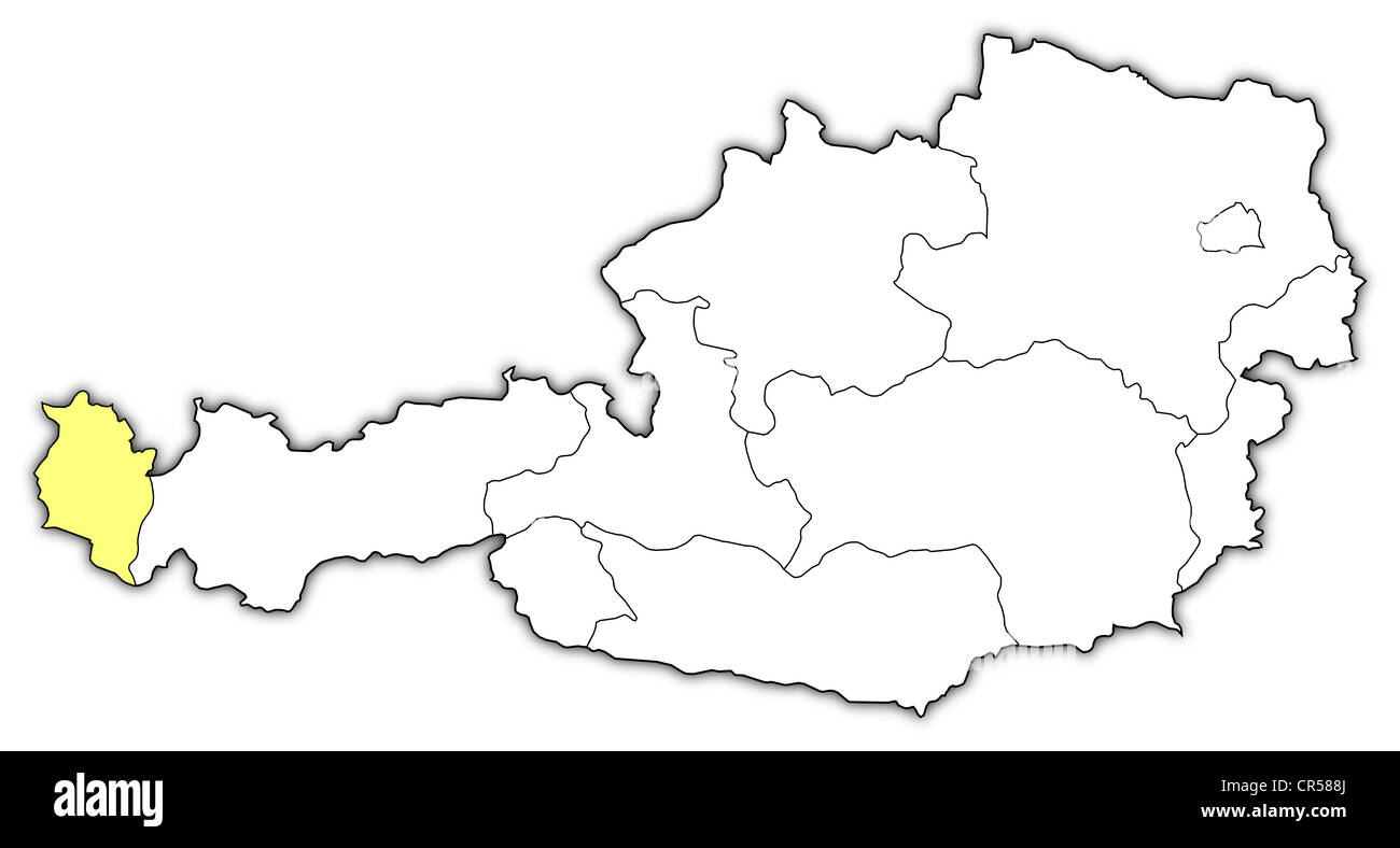 Political map of Austria with the several states where Vorarlberg is ...