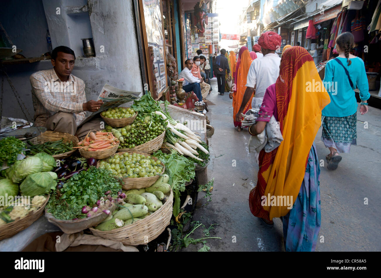 India, Rajasthan State, Pushkar, market Stock Photo - Alamy