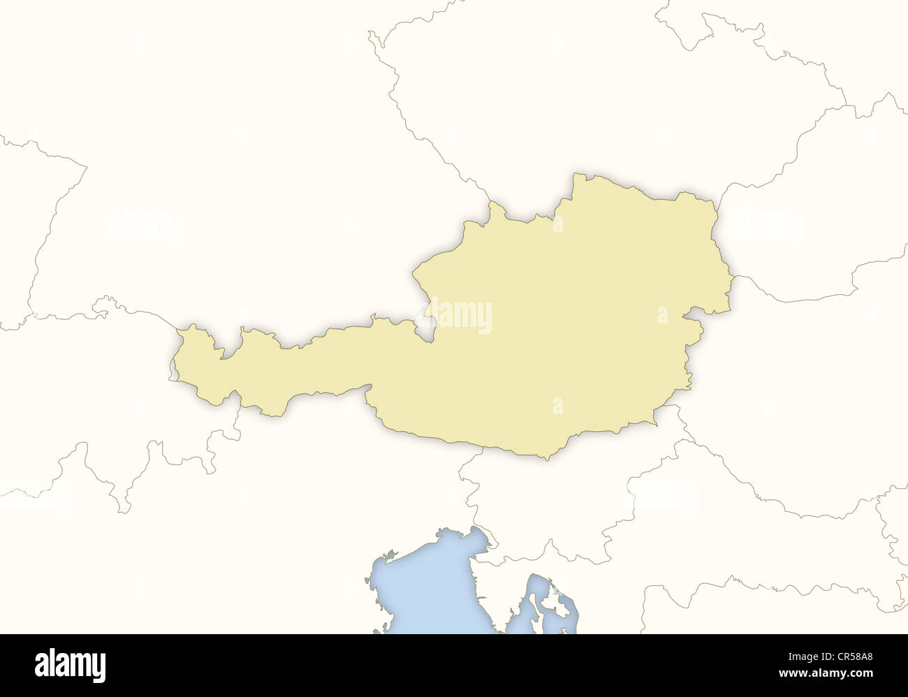 Political map of Austria with the several states Stock Photo - Alamy