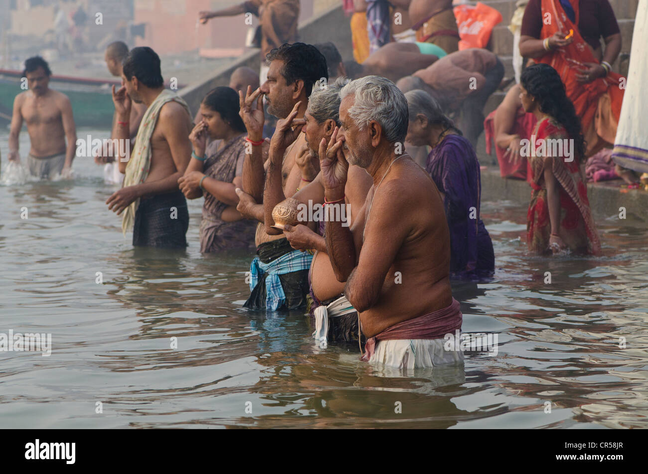 Pilgrims in varanasi hi-res stock photography and images - Alamy