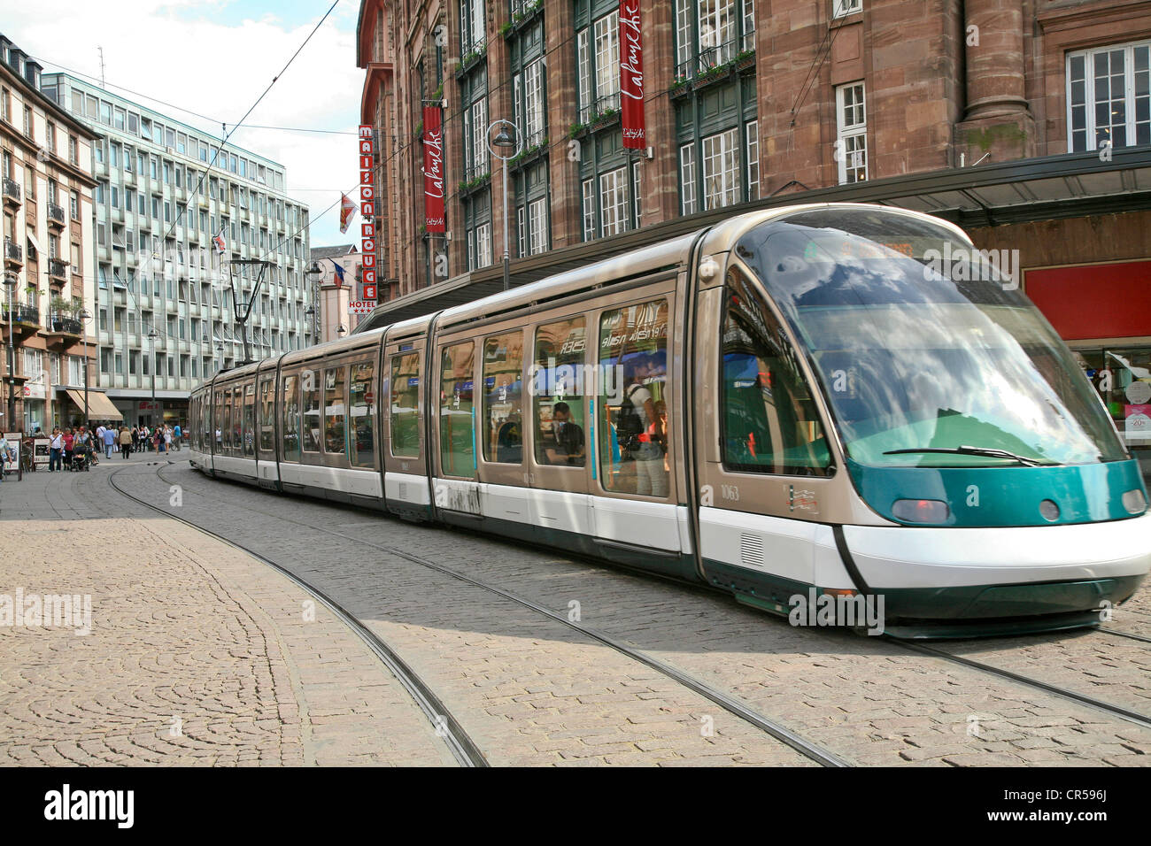 Modern Streetcar or Trolley in the City on the Rhein Strassburg ...