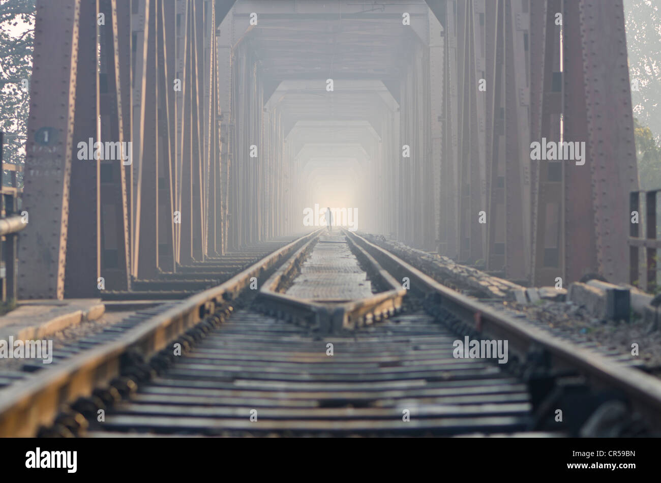 Indian railway crossing hi-res stock photography and images - Alamy
