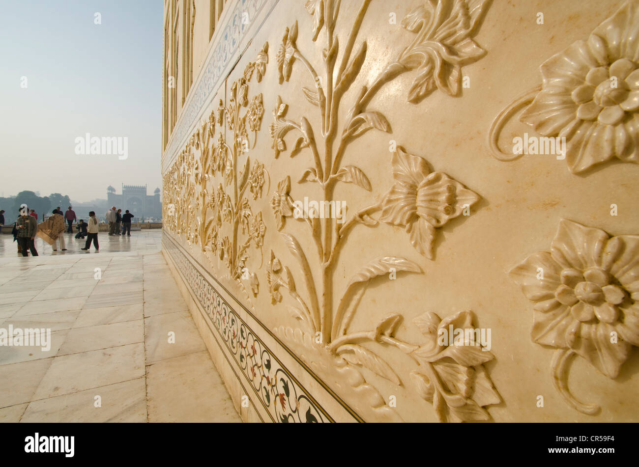 Marble carvings, Taj Mahal, UNESCO World Heritage Site, Agra, Uttar ...