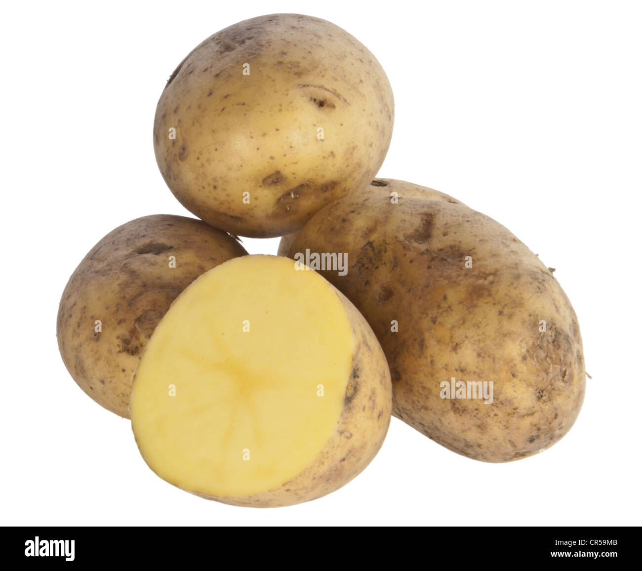 Heap of potatoes isolated on white background Stock Photo - Alamy