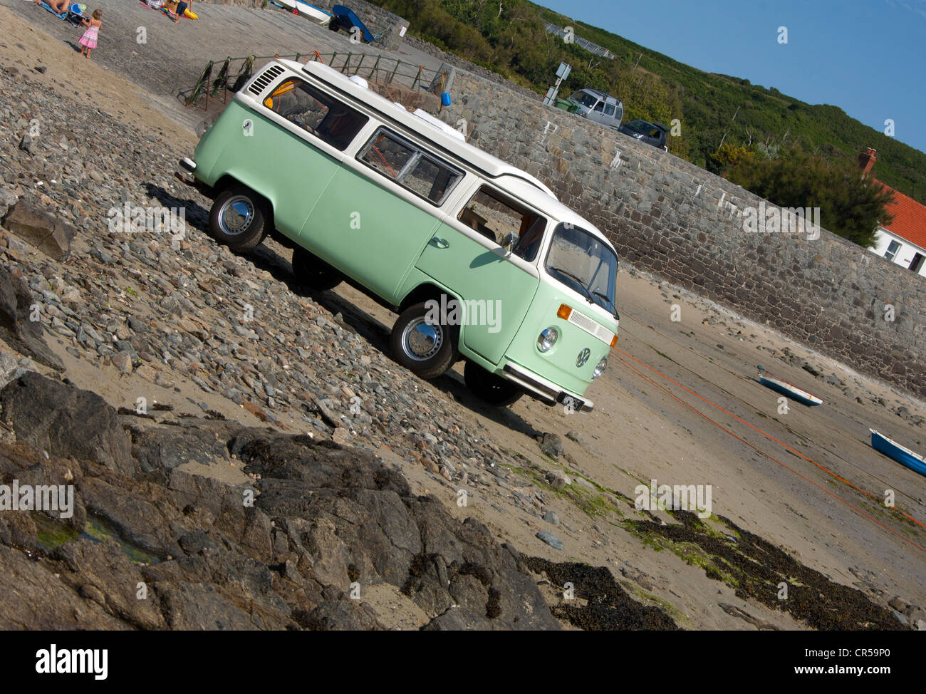 Bay window VW camper van Stock Photo - Alamy