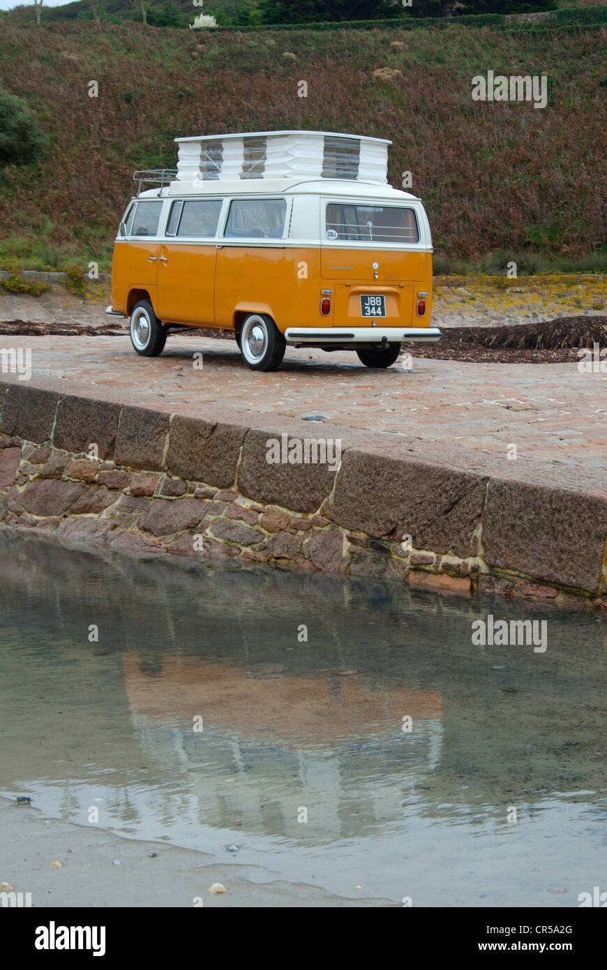Bay window VW camper van Stock Photo - Alamy