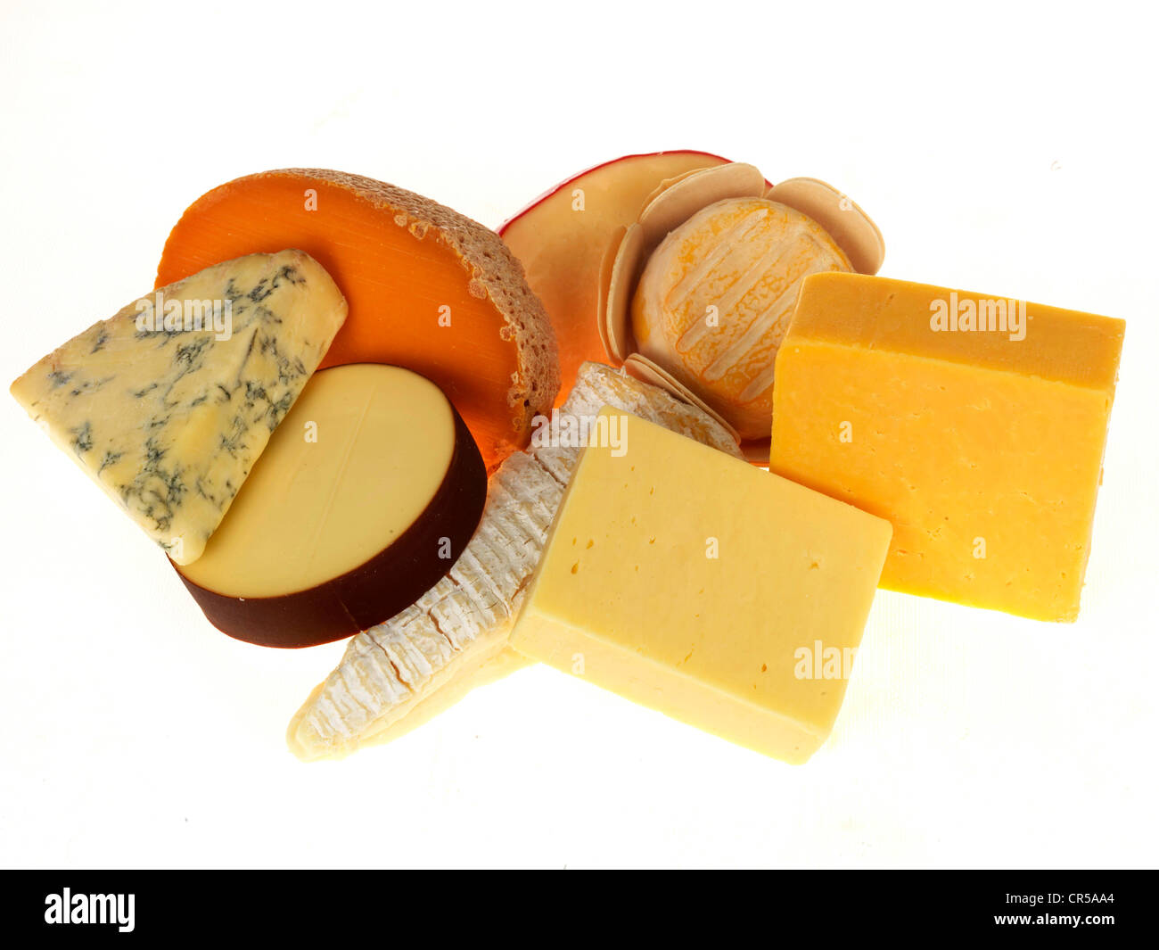 Selection of Mixed Cheeses Stock Photo - Alamy