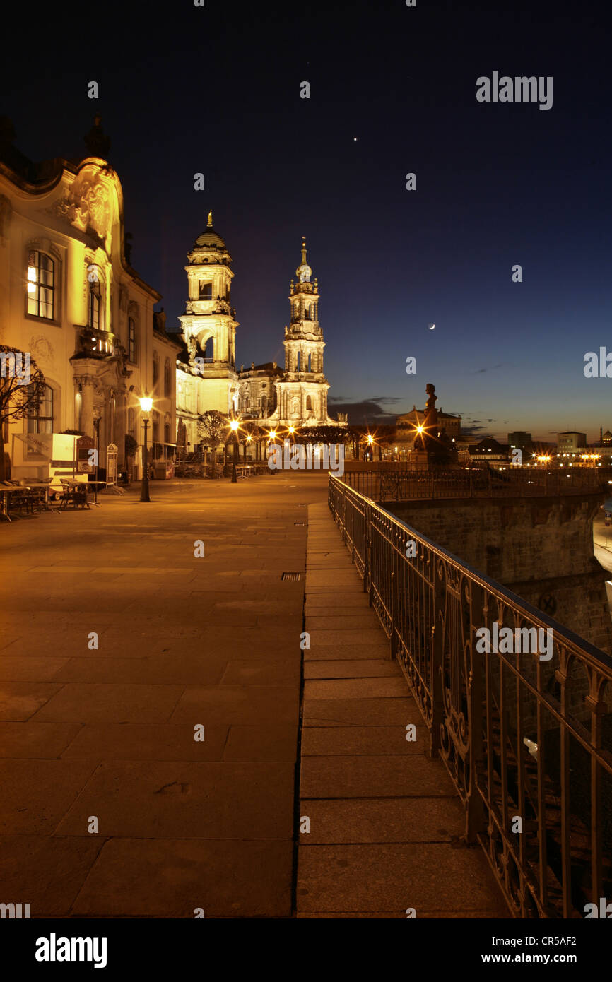 The Standehaus and Hofkirche from Bruhl Terrace, known as the Balcony ...