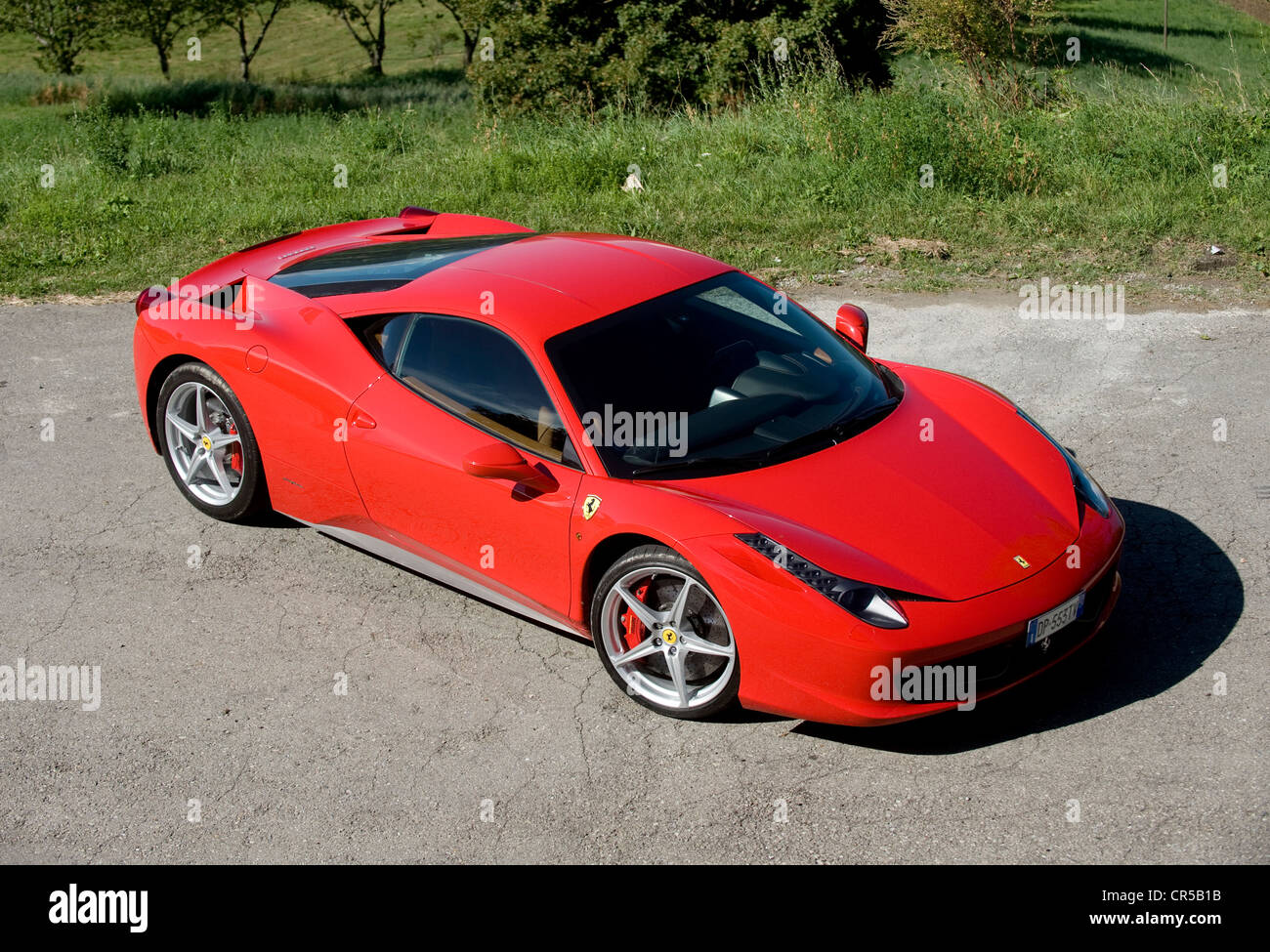2011 Ferrari 458 Italia red Italian supercar in Modena Stock Photo - Alamy
