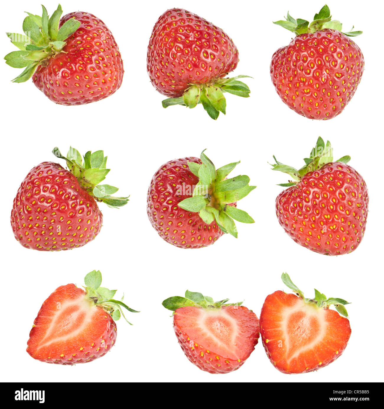 Group of Strawberries isolated on white Stock Photo - Alamy