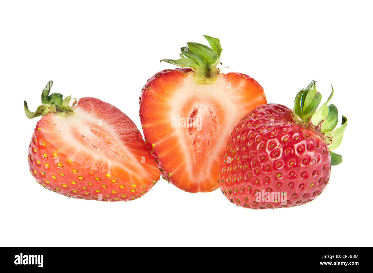 Group of Strawberries isolated on white Stock Photo - Alamy