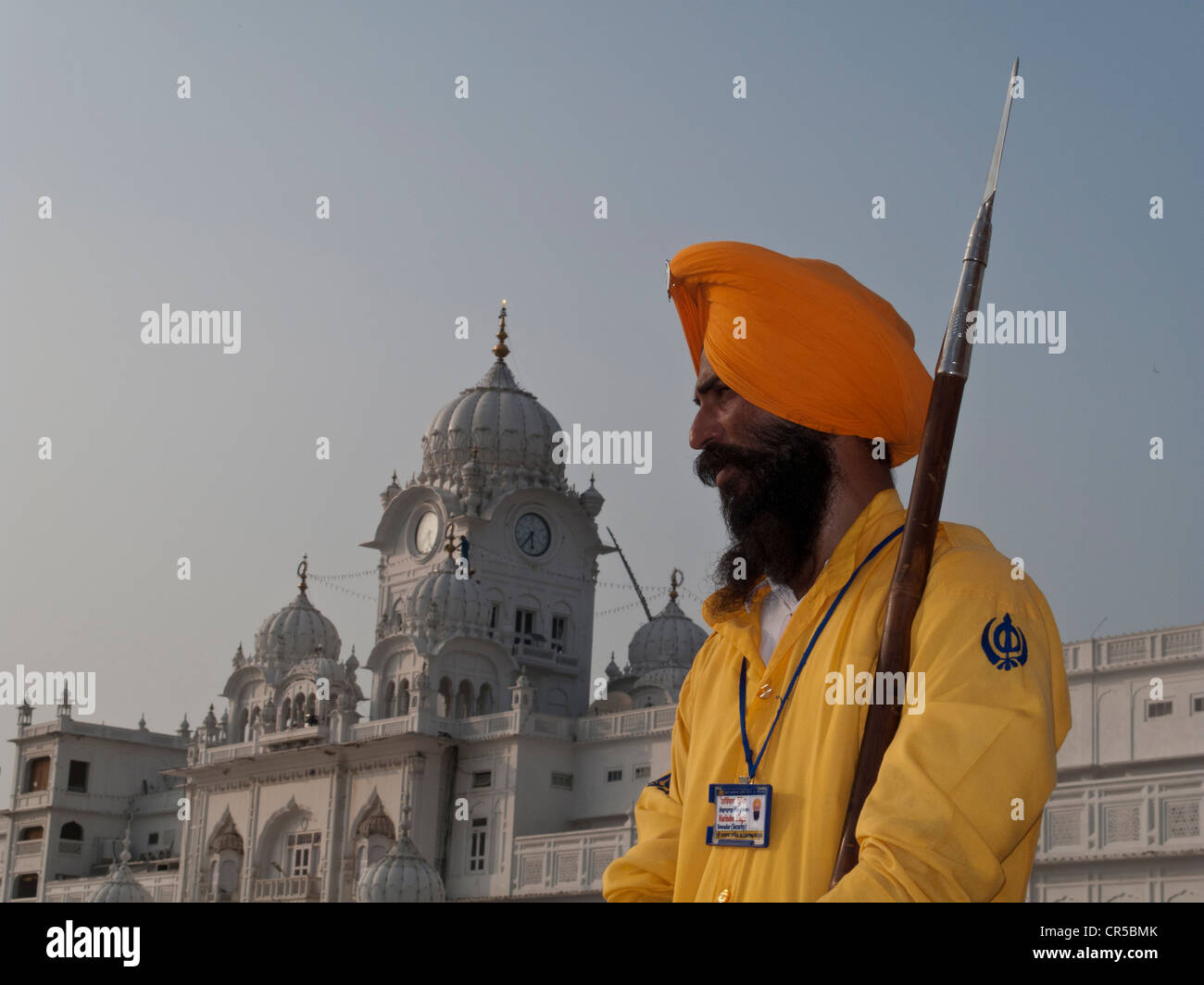 Guard of the Golden Temple Complex, Amritsar, Punjab, India, Asia Stock ...