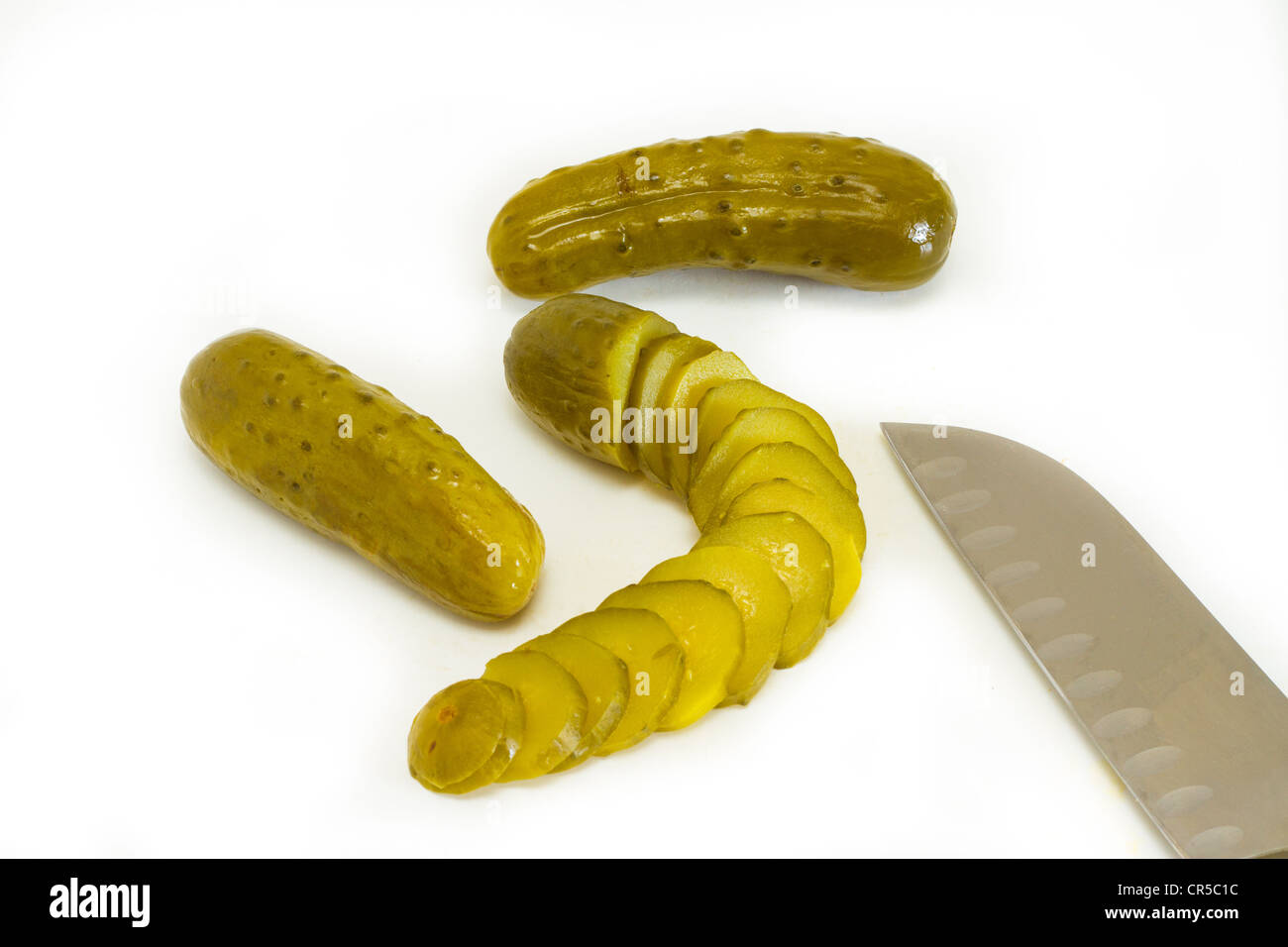 sliced dill pickles Stock Photo - Alamy
