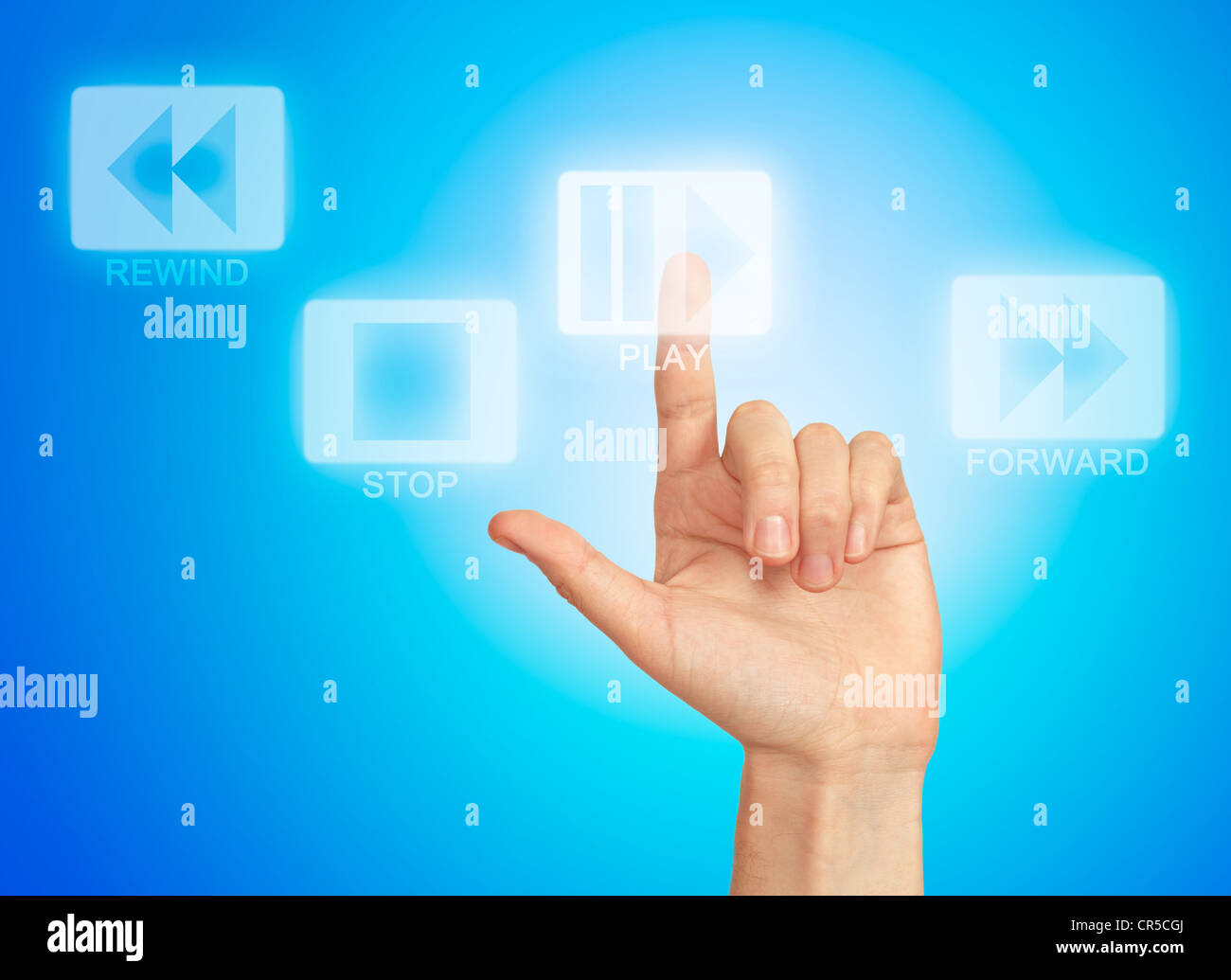 Pause button finger hi-res stock photography and images - Alamy