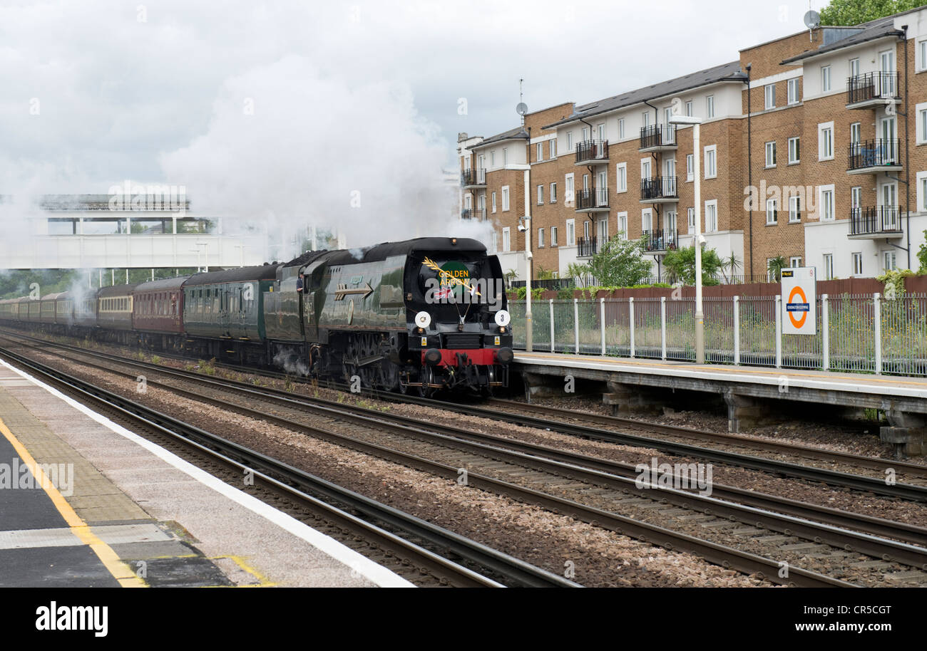 The Golden Arrow Statesman Train at Kensington Olympia Station -1 Stock ...