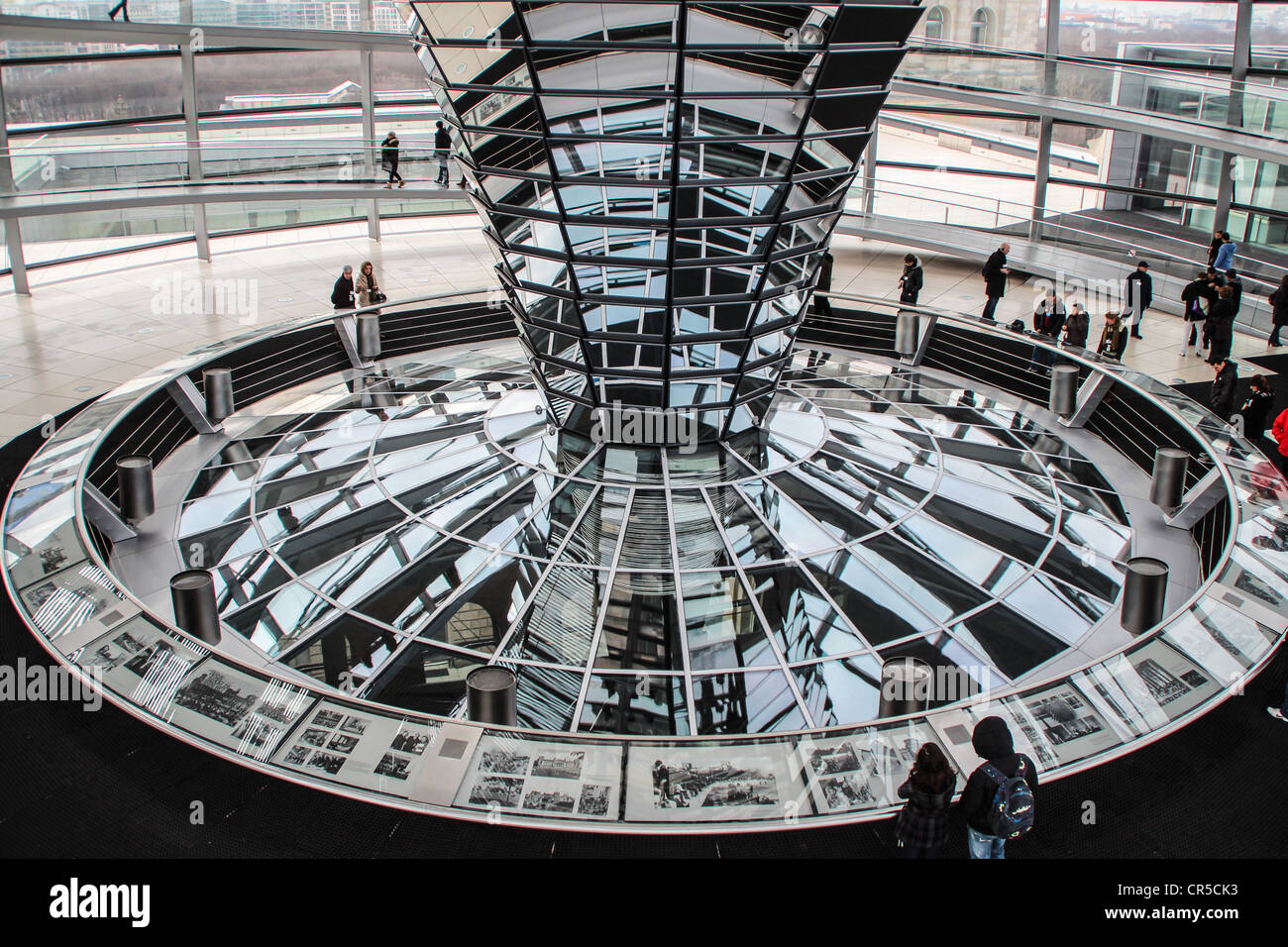 The steel and glass dome of the Reichstag building in Berlin, Germany ...