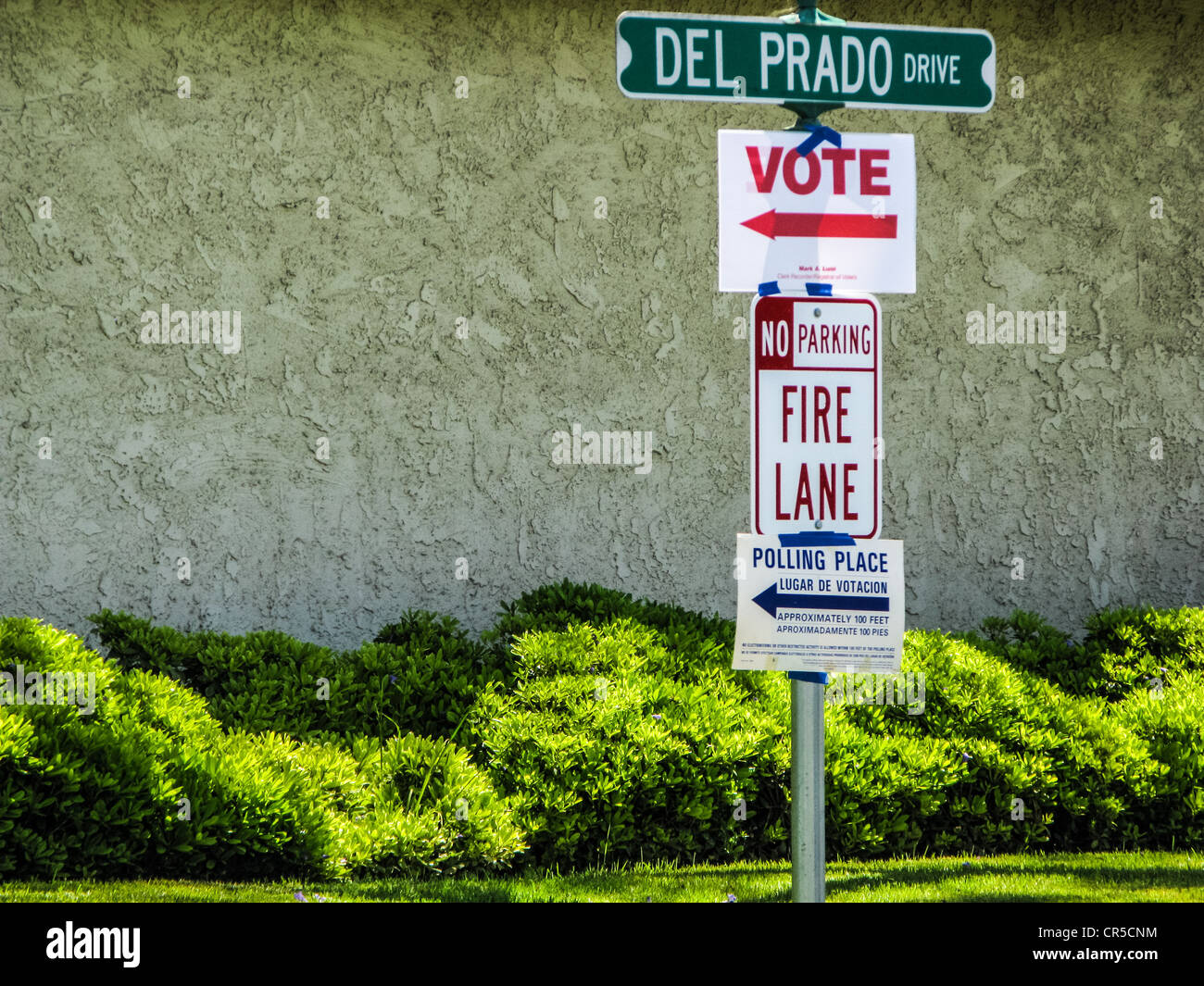 Signs directing voters to a polling place in Camarillo California June ...