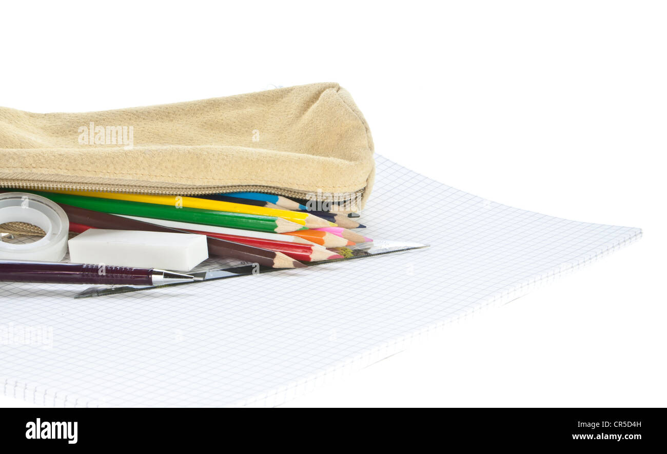 Pen pencil rubber ruler pencil case hi-res stock photography and images ...