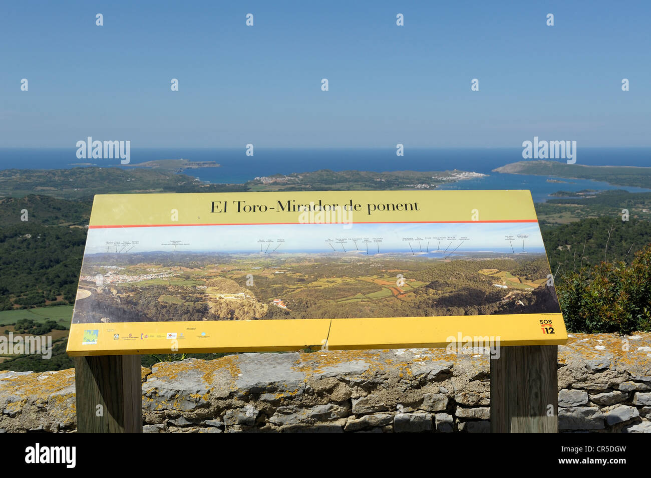 tourist map information monte toro menorca spain Stock Photo - Alamy