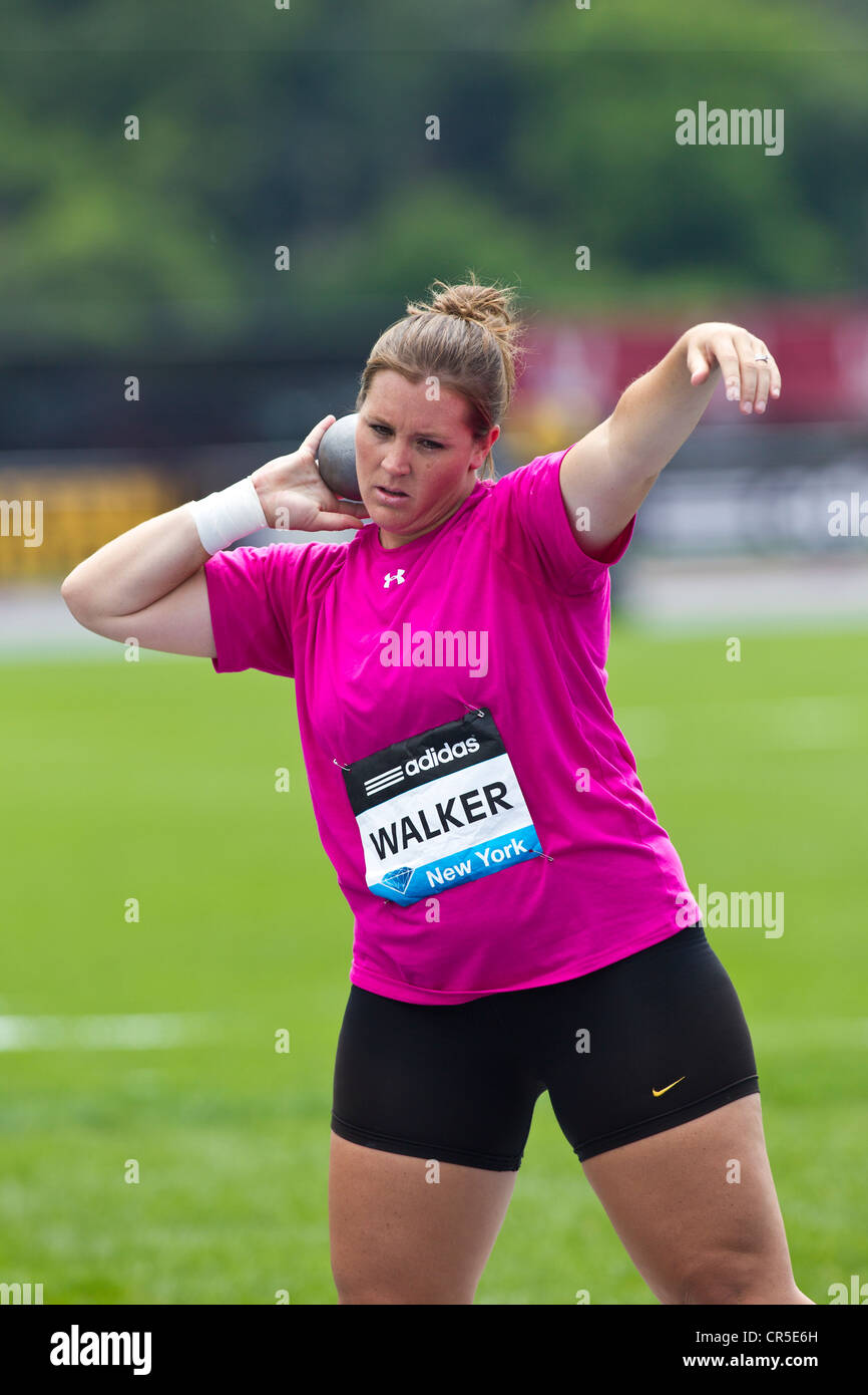 Sarah Stevens-Walker(USA) competing in the Women's Shot Put at the 2012 ...