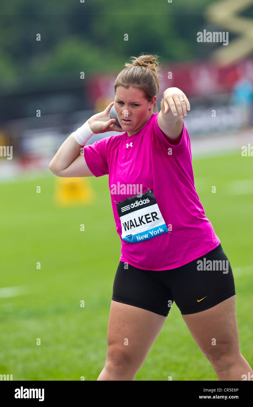 Sarah Stevens-Walker(USA) competing in the Women's Shot Put at the 2012 ...