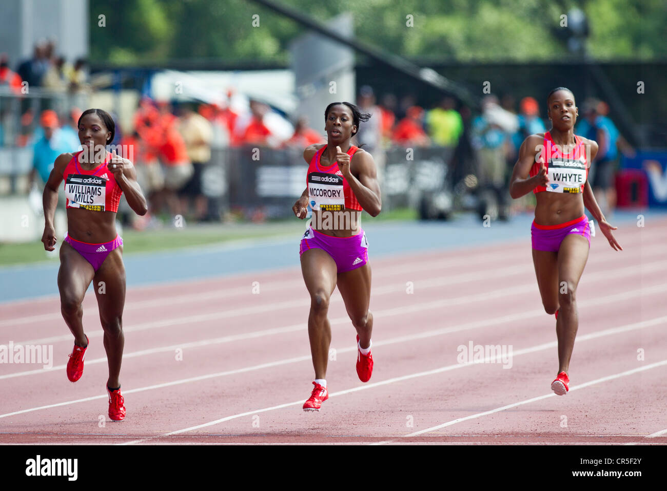 Francena McCorory (USA)-C winner with Noviene Williams-Mills (JAM)-L ...