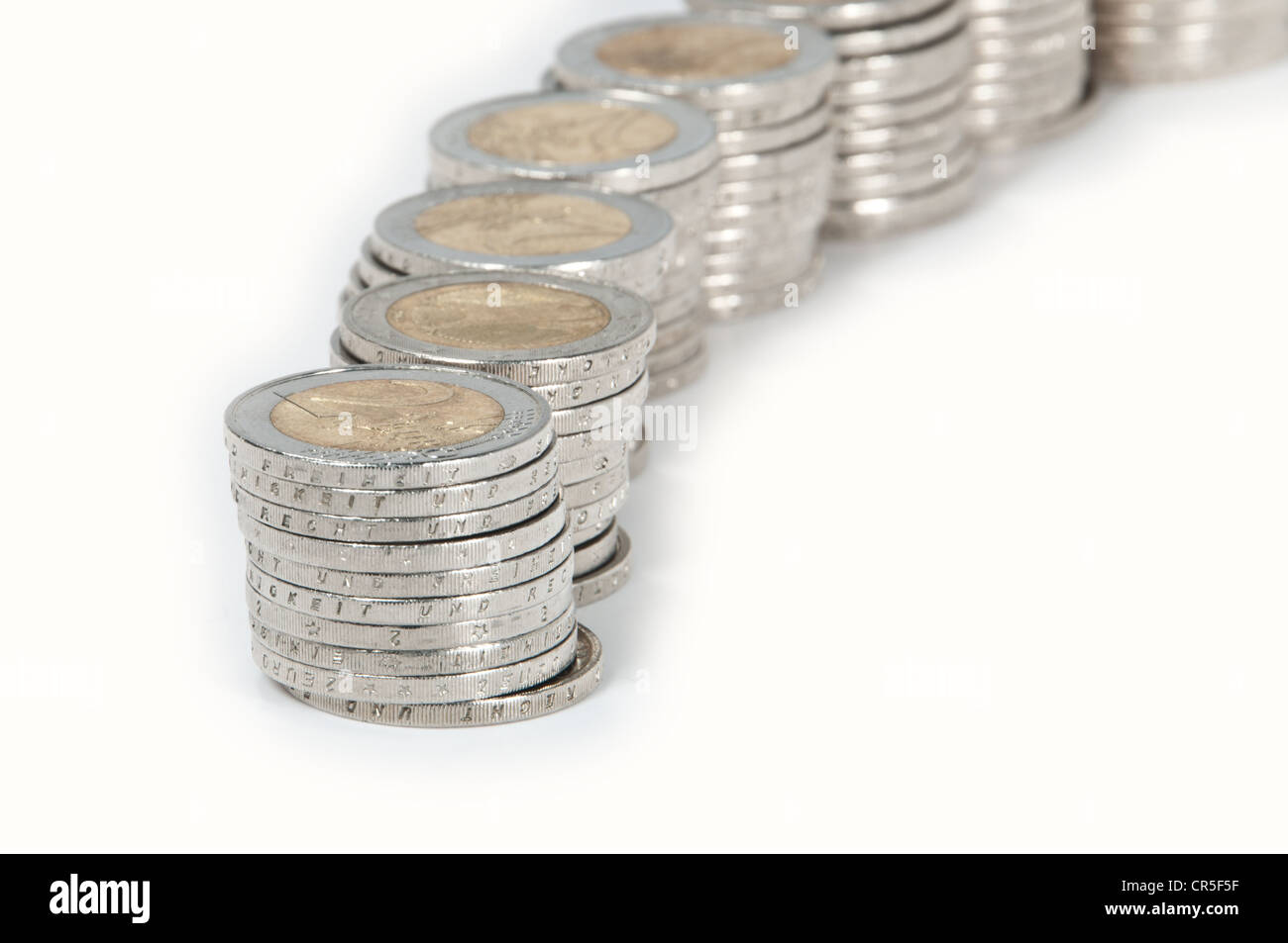 Stacked Euro Coins isolated on white background Stock Photo - Alamy