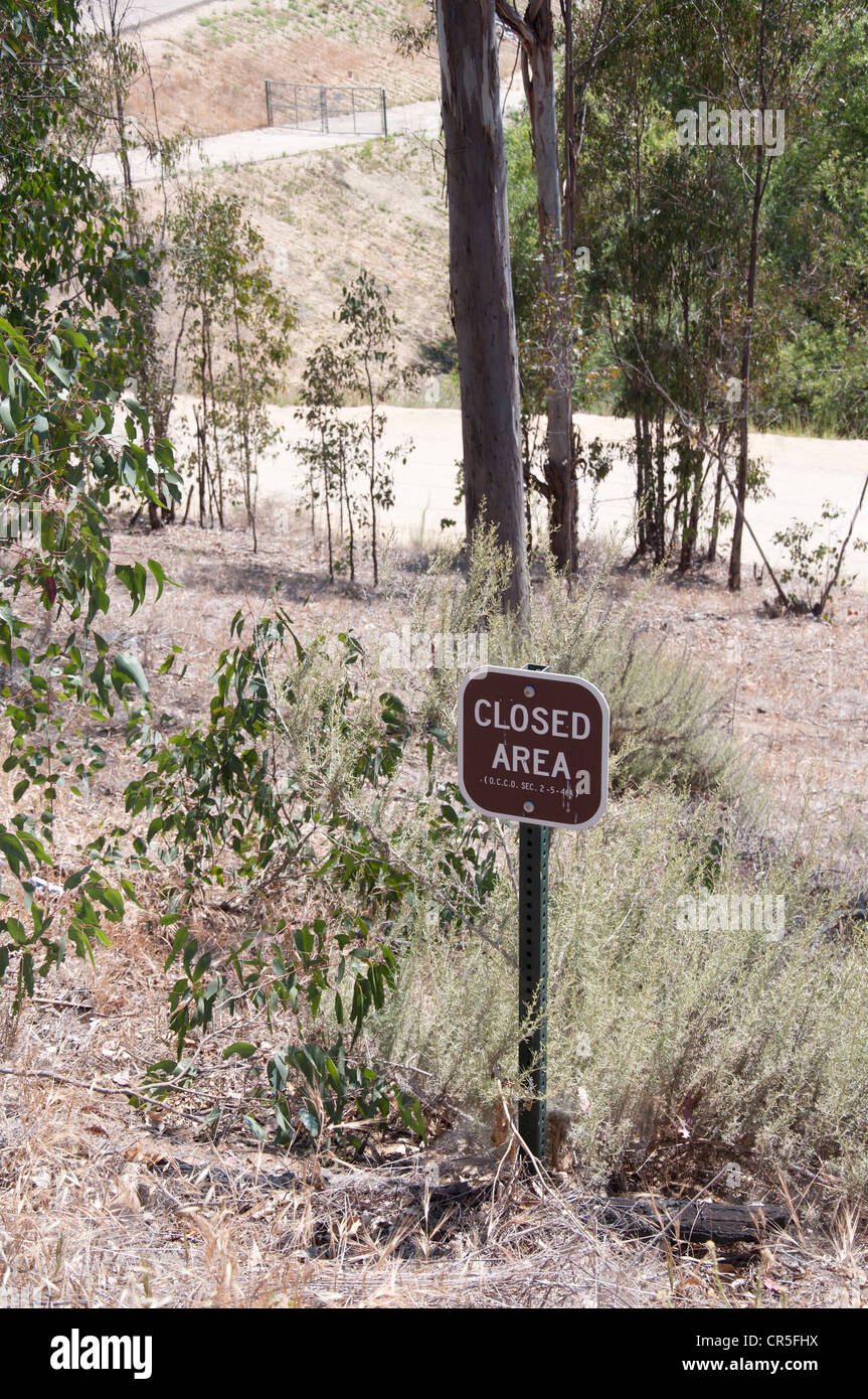 Closed area sign in desert Stock Photo - Alamy