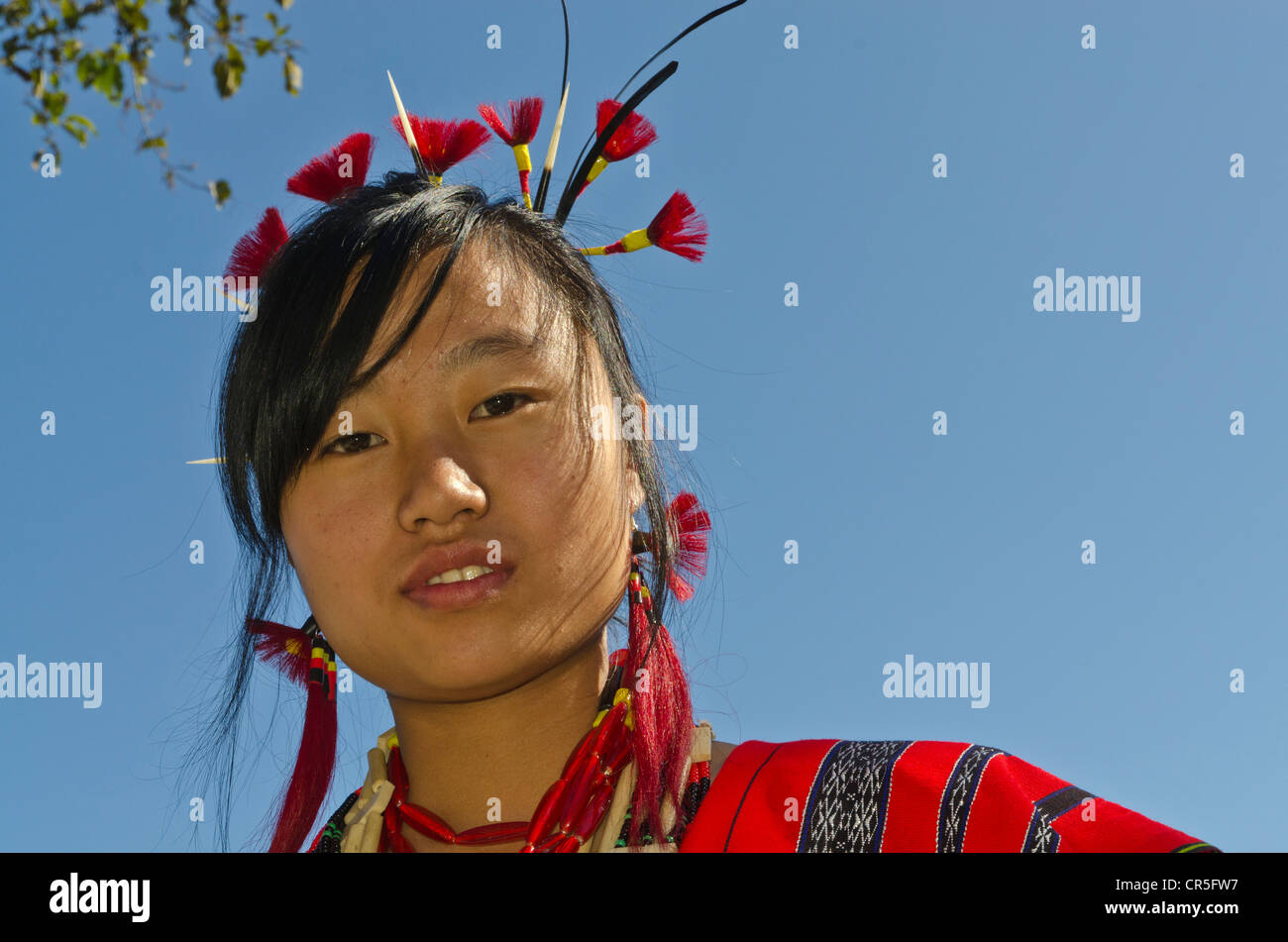 Woman of the Lotha tribe with traditional headdress at the annual ...