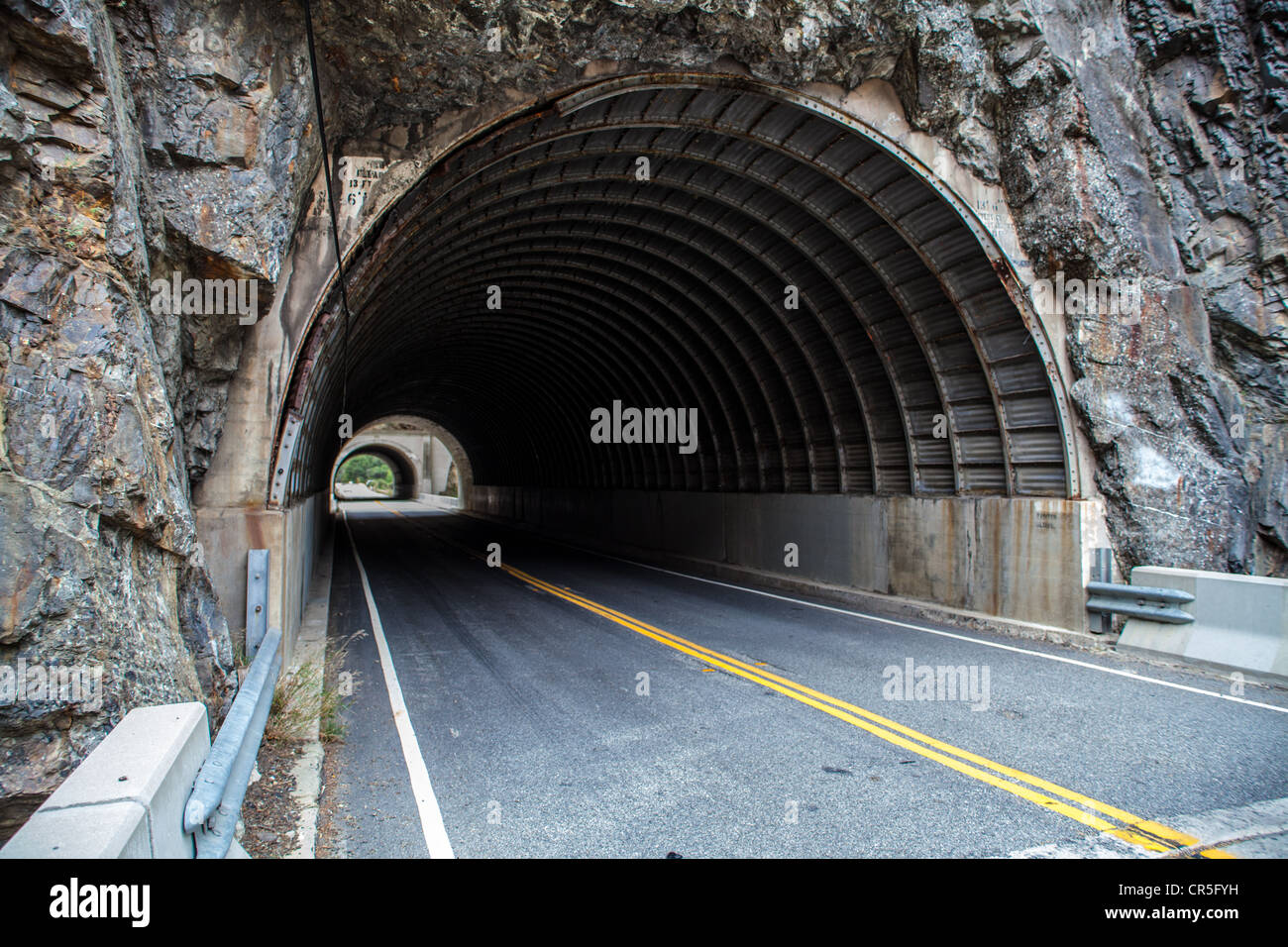 Tunnel entrance on California's Highway 33 at Matilija Creek north of ...