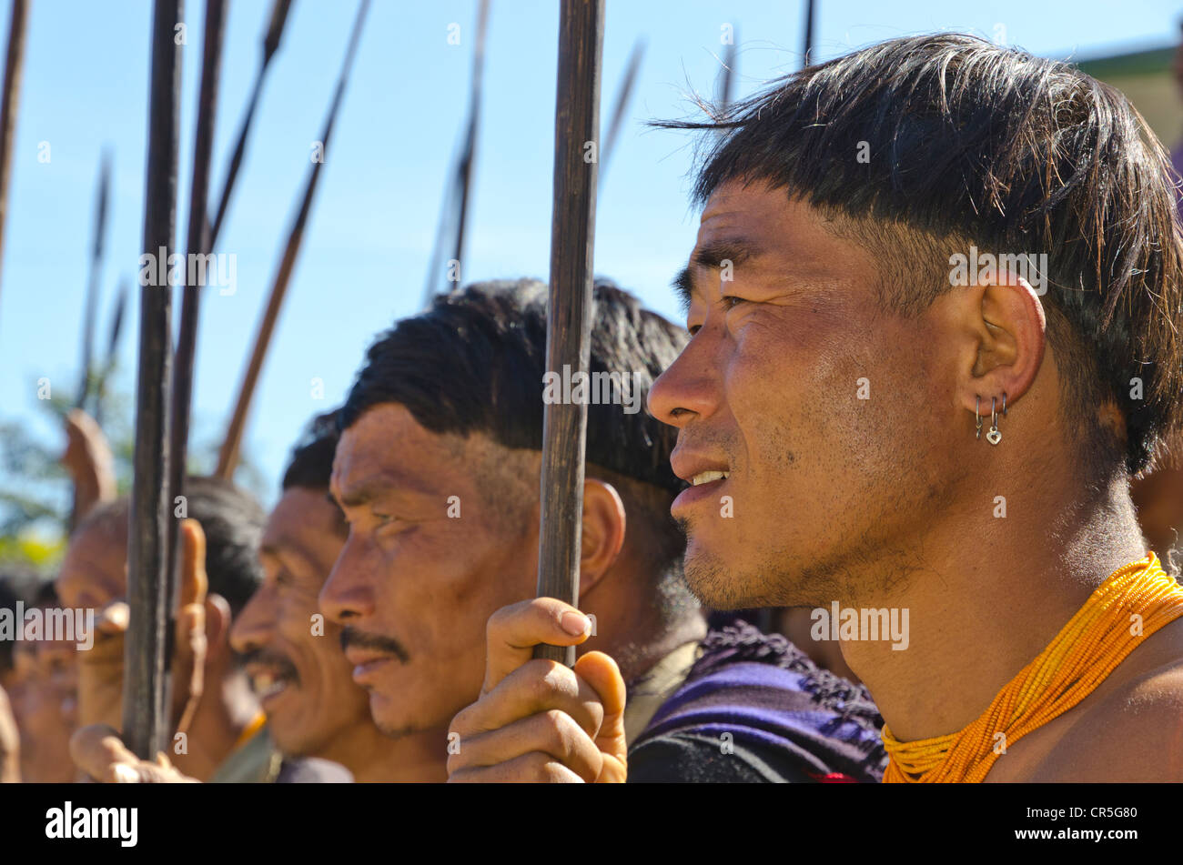 Tribal people at the annual Hornbill Festival in Kohima, India, Asia ...