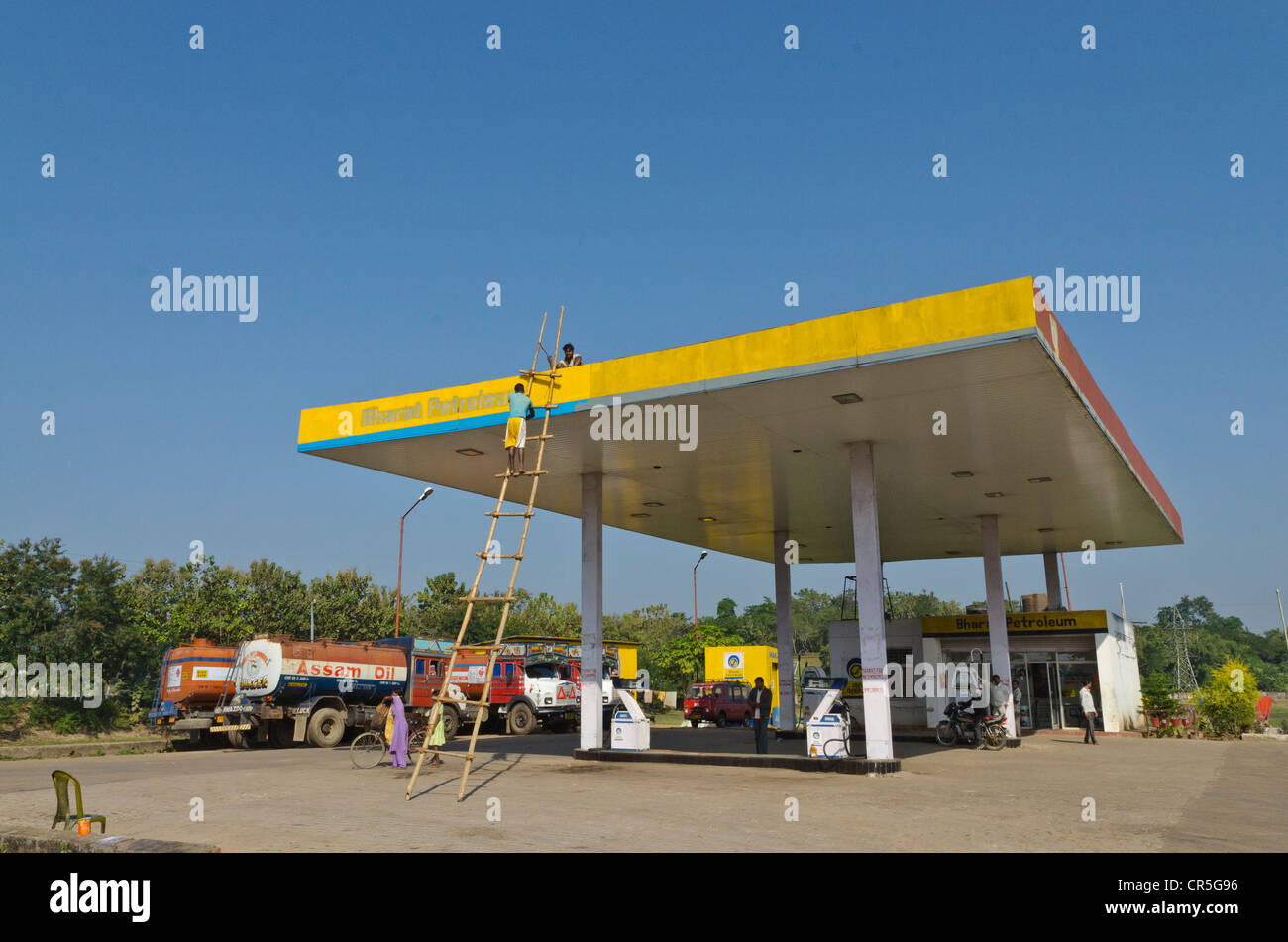 Petrol station in Sibsagarh, Assam, India, Asia Stock Photo - Alamy