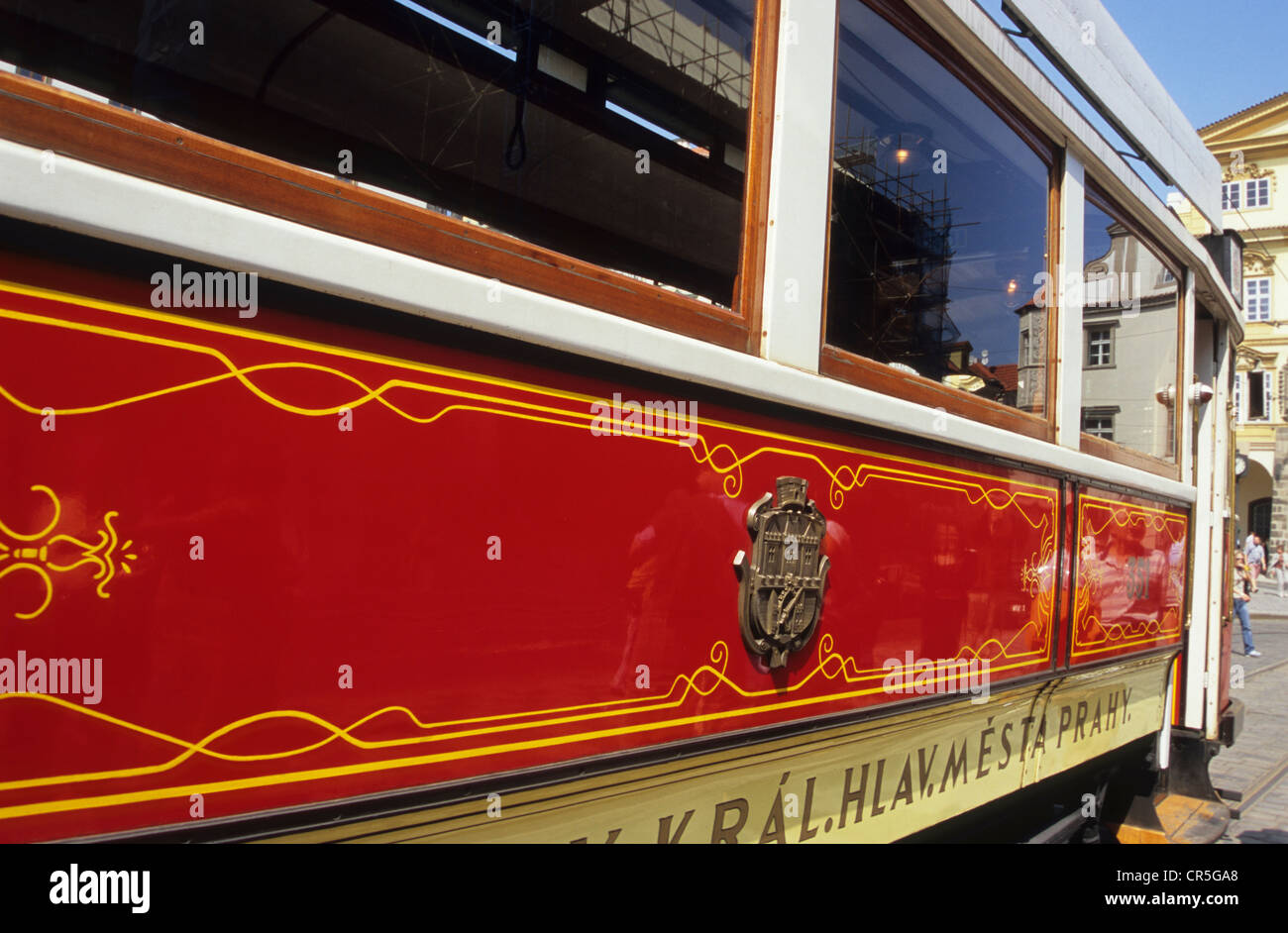 Prague red trams hi-res stock photography and images - Alamy