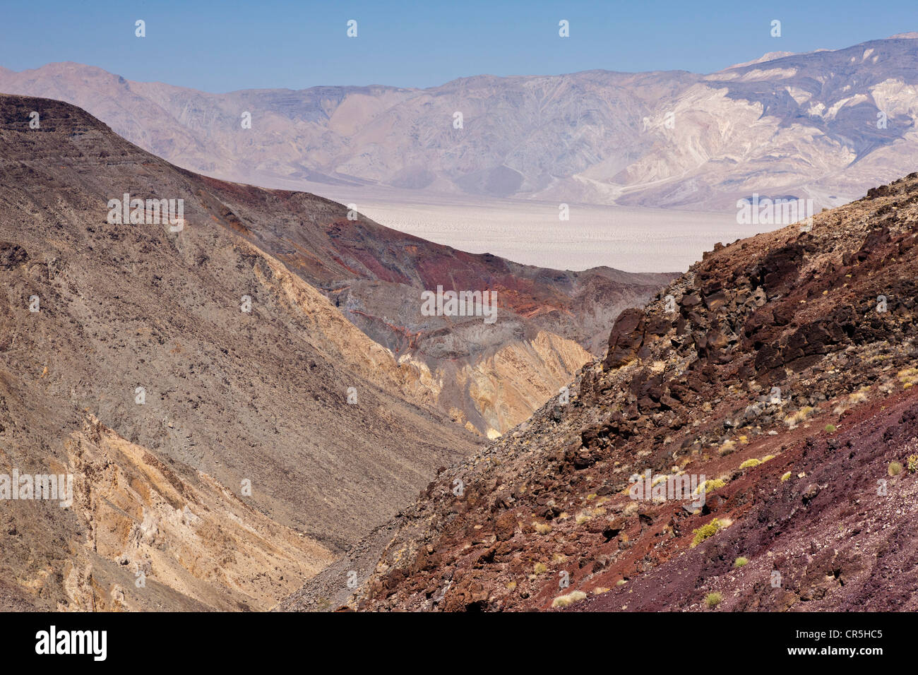Looking down into Panamint Valley from Route 190, approaching Death ...