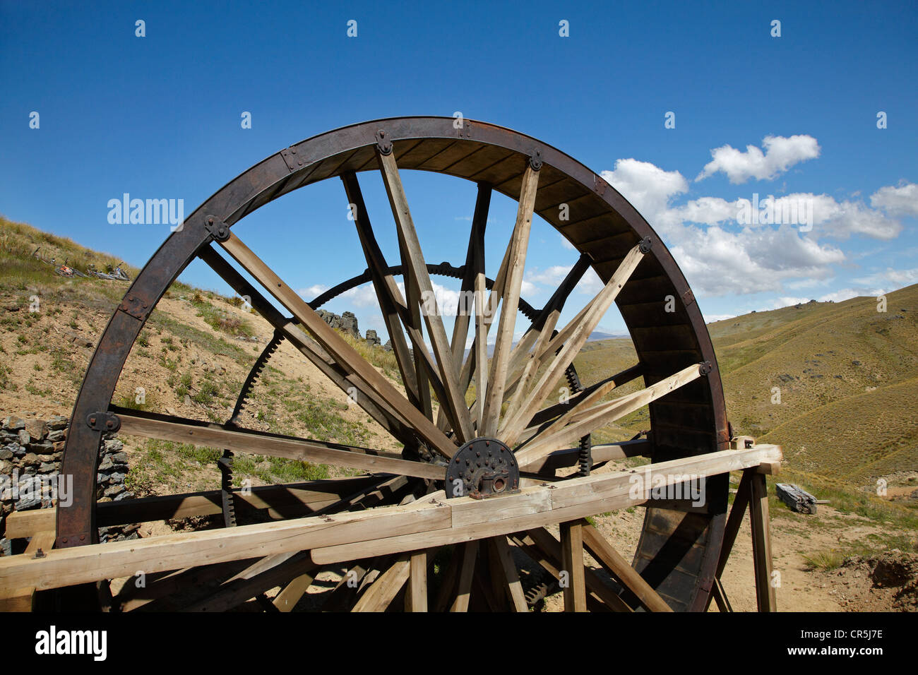Historic Waterwheel, Young Australian Gold Mine, Carrick Range, near ...