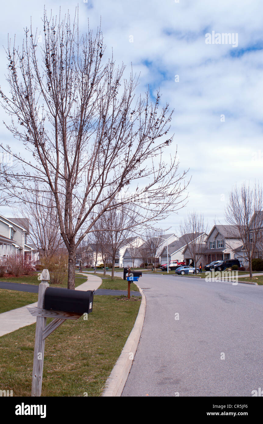 Peaceful American neighborhood during spring, South Burlington, Vermont ...