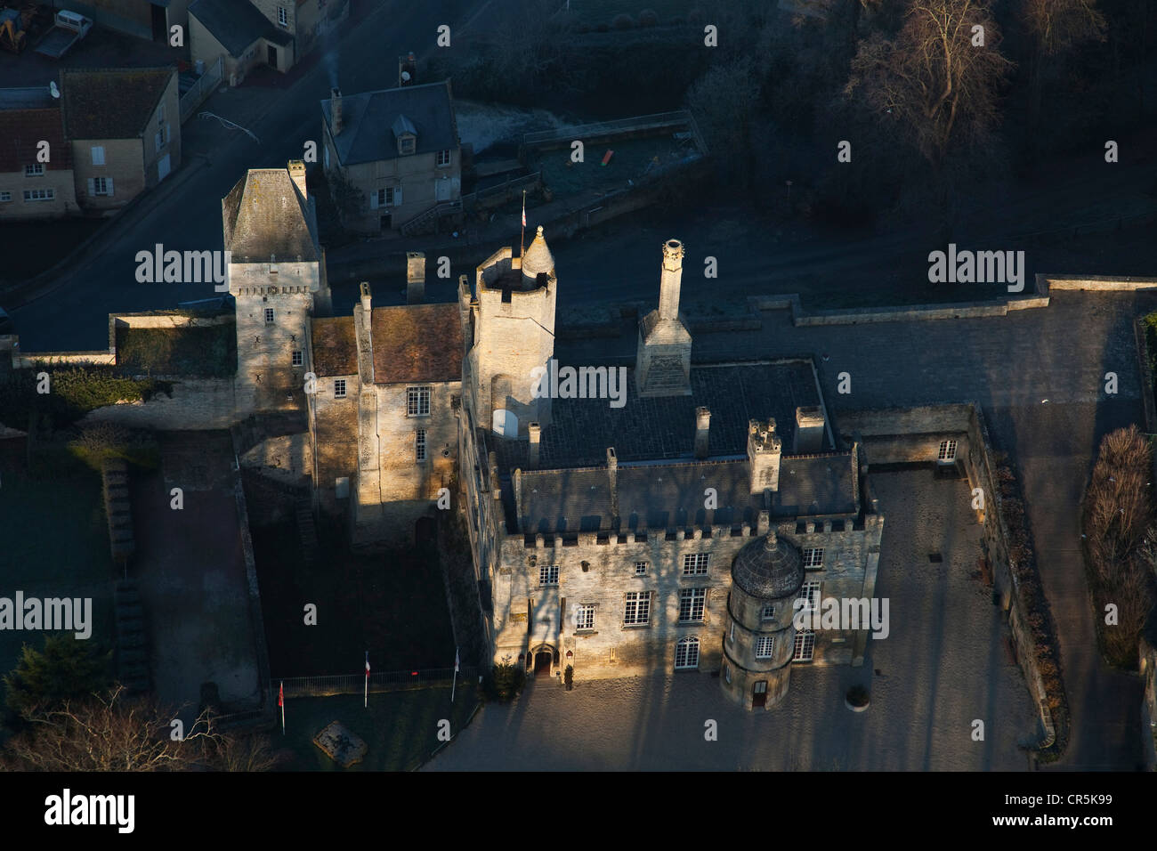 France, Calvados, Creully, fortress of the 11th and 12th centuries ...