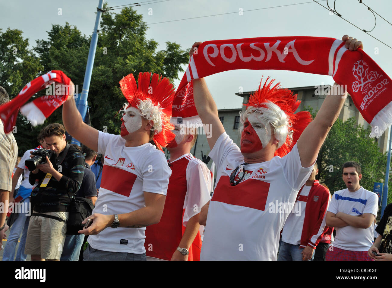 Poland fans at EURO 2012 Stock Photo - Alamy