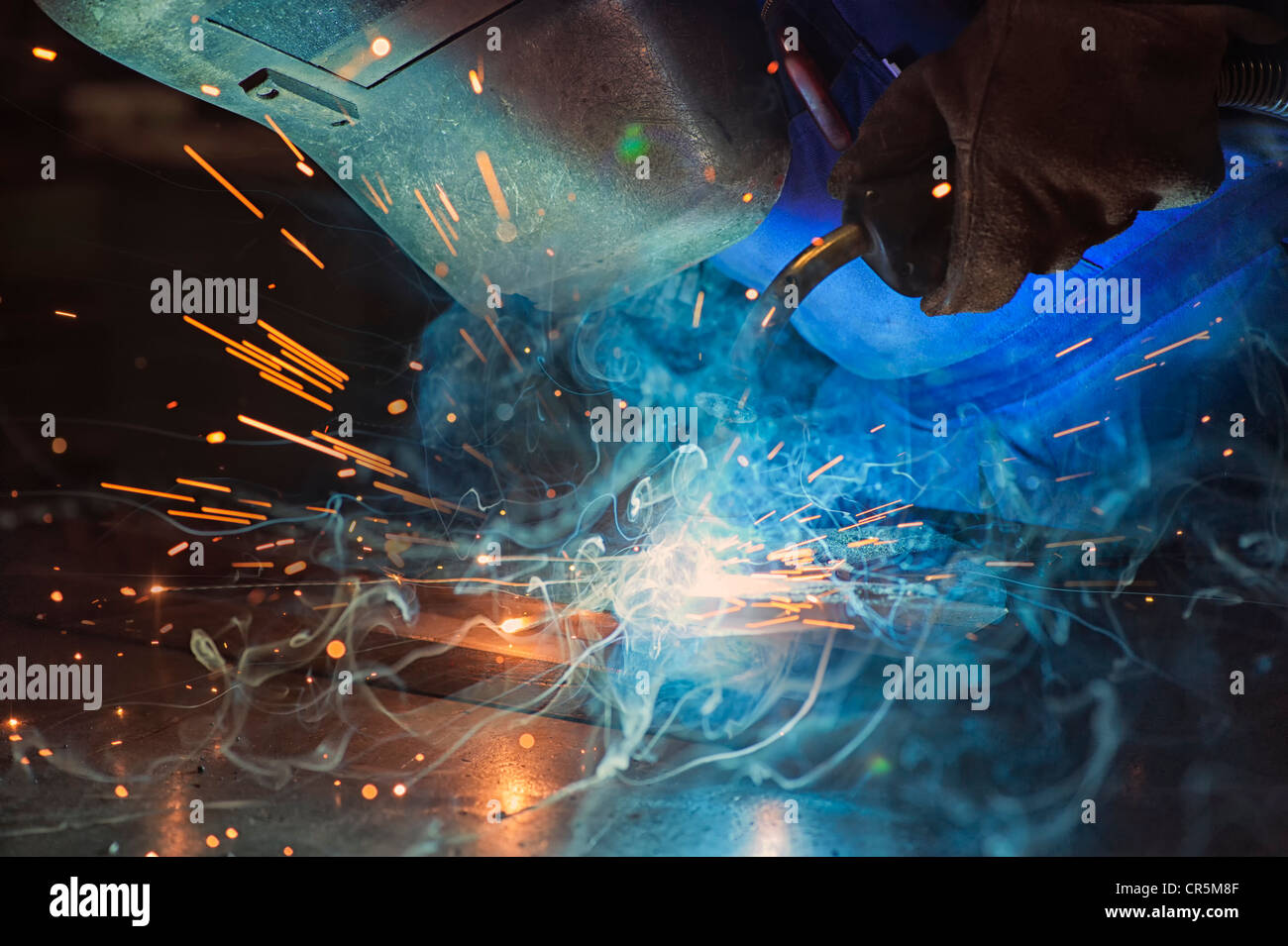 Welder at work, detail view Stock Photo - Alamy