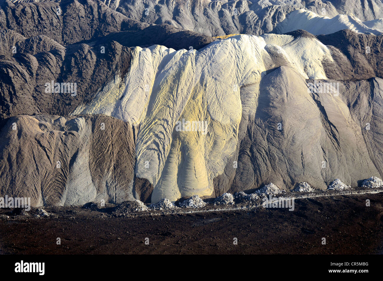 Soil on the refilled open-face mine, Tagebau Garzweiler open pit mine ...