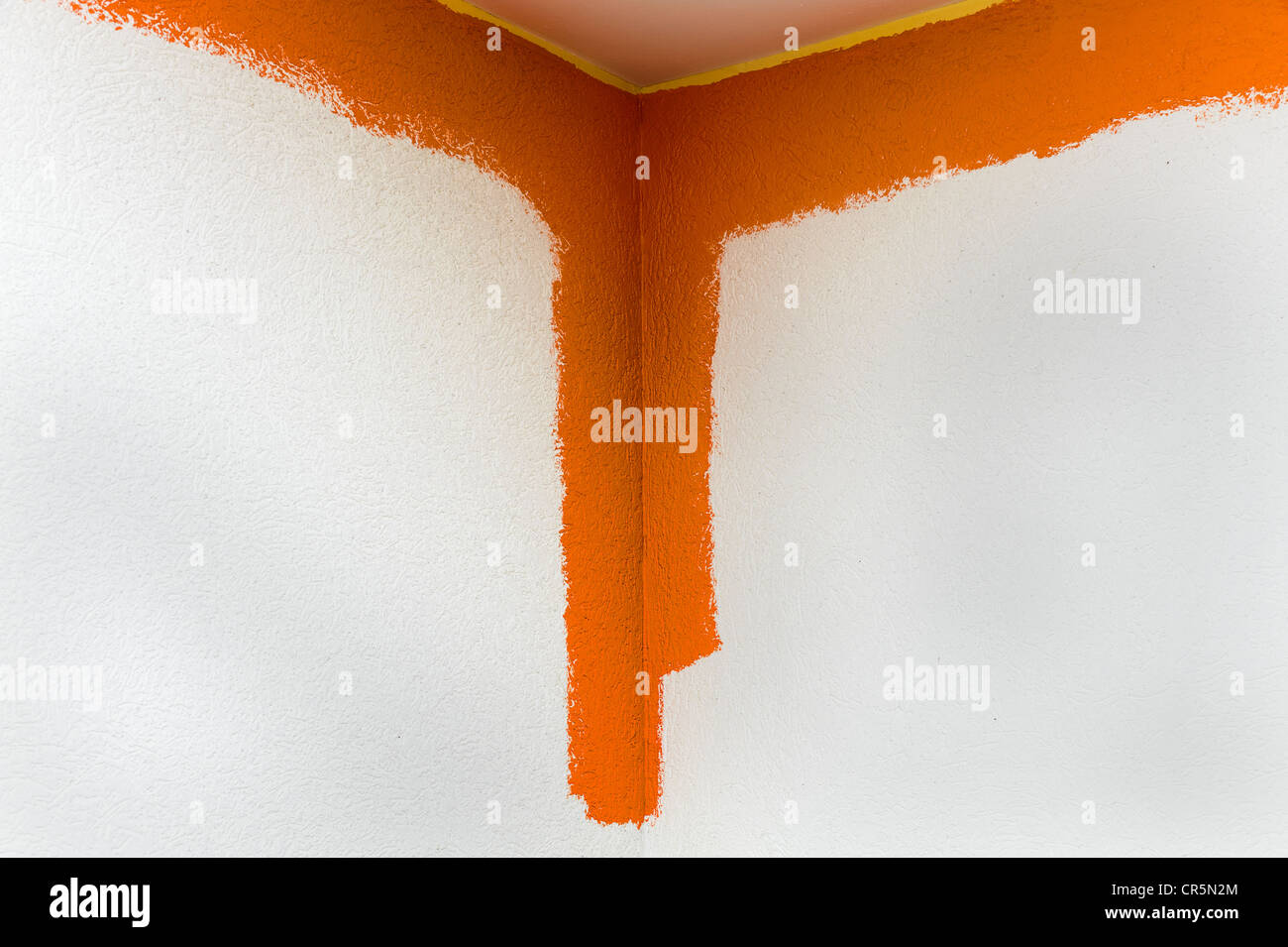 Corner painted-in with a new colour Stock Photo - Alamy