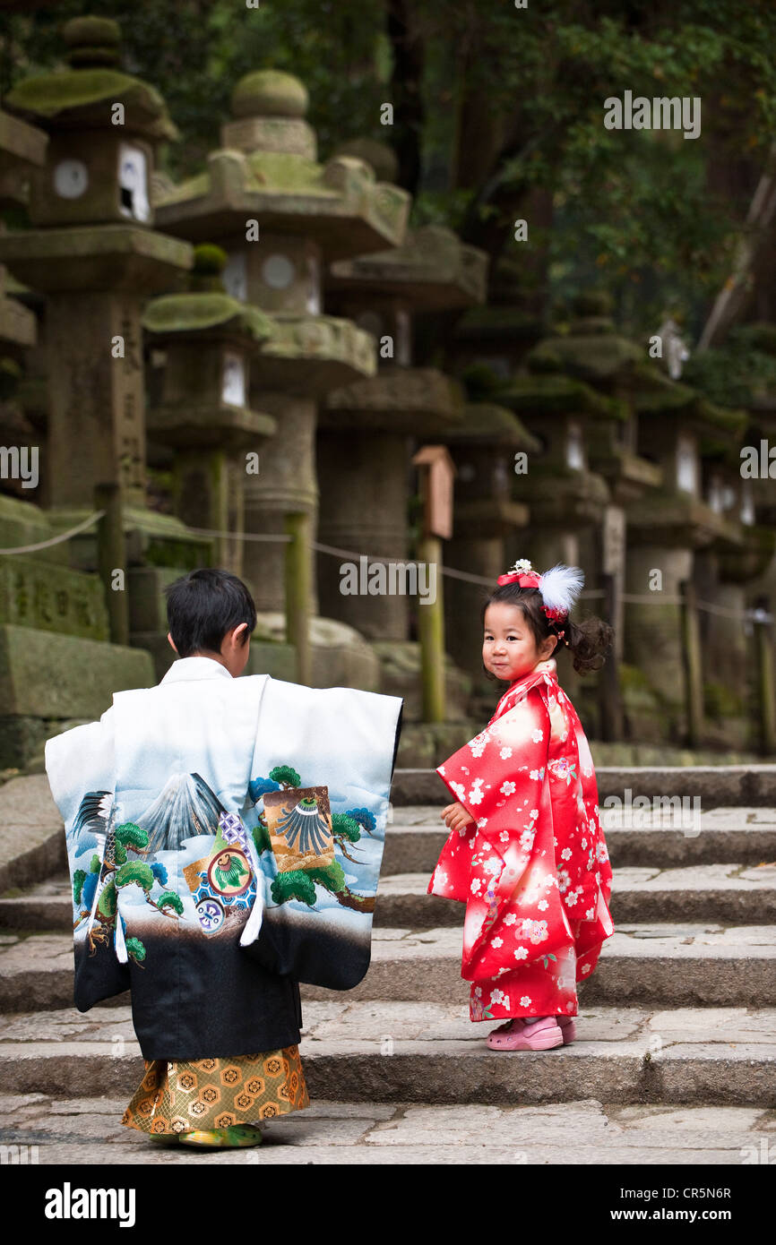 Japan Honshu Island Kinki Region city of Nara Nara Park festival of the ...