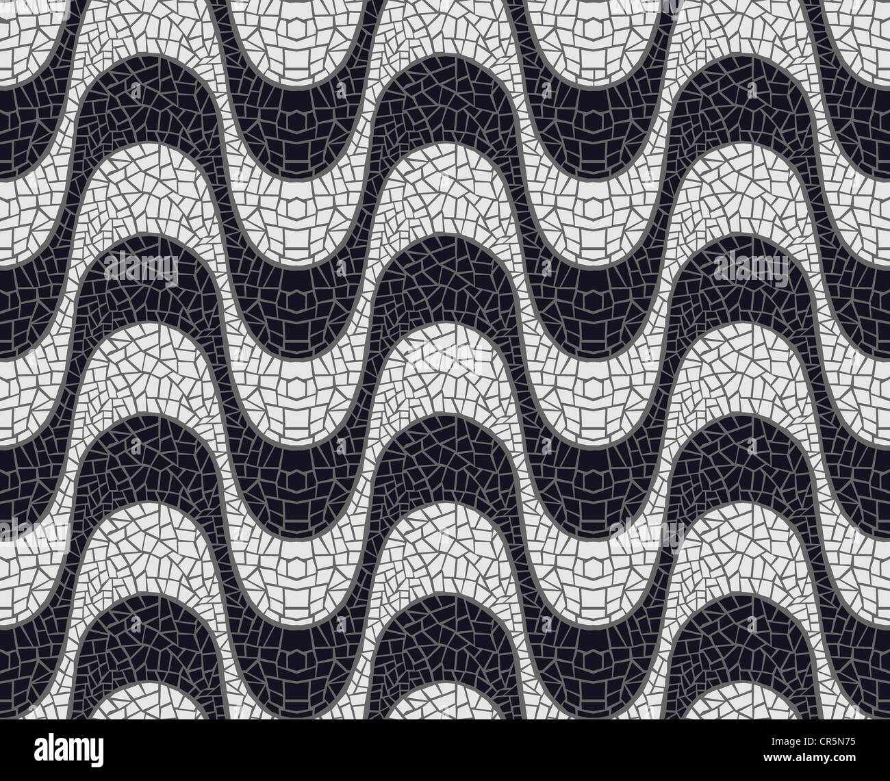 Black and white mosaic wave pattern background. Vector file layered for ...