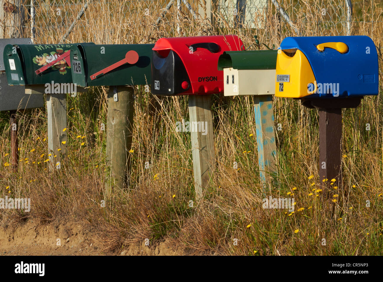 Rural Letterboxes, Otakou, Otago Peninsula, Dunedin, South Island, New ...
