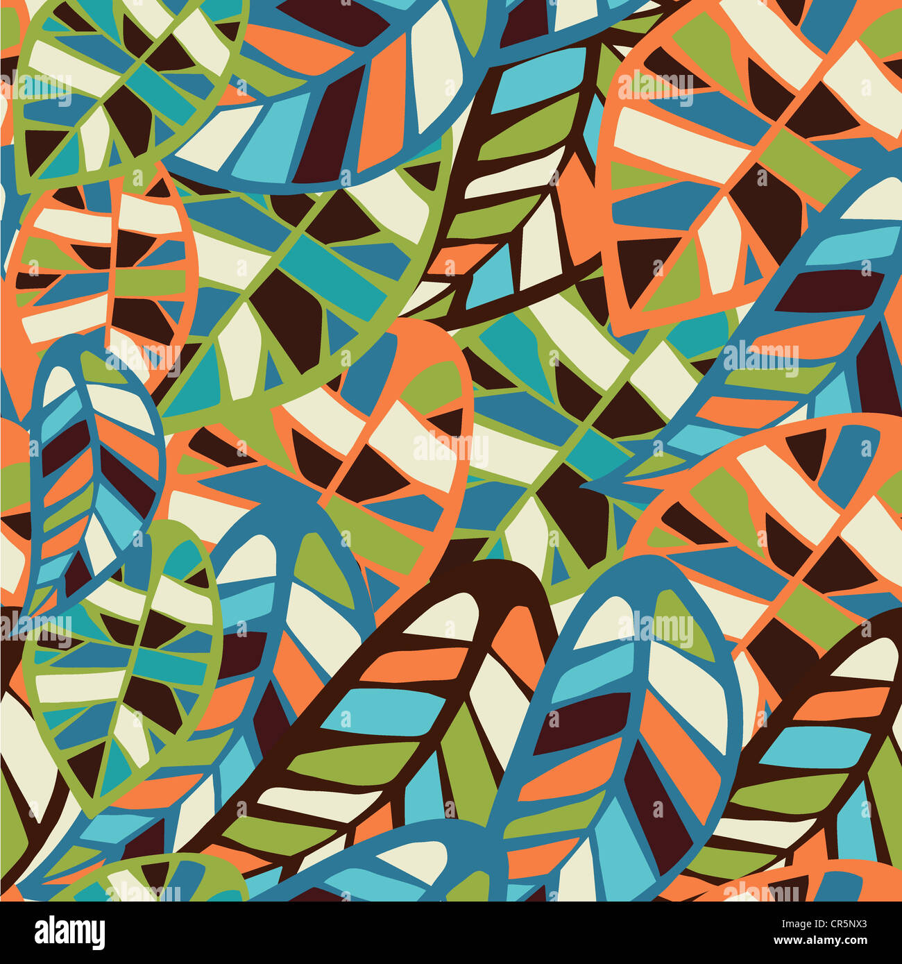 Abstract Colorful Leaves Seamless Pattern Background Vector File Layered For Easy Manipulation