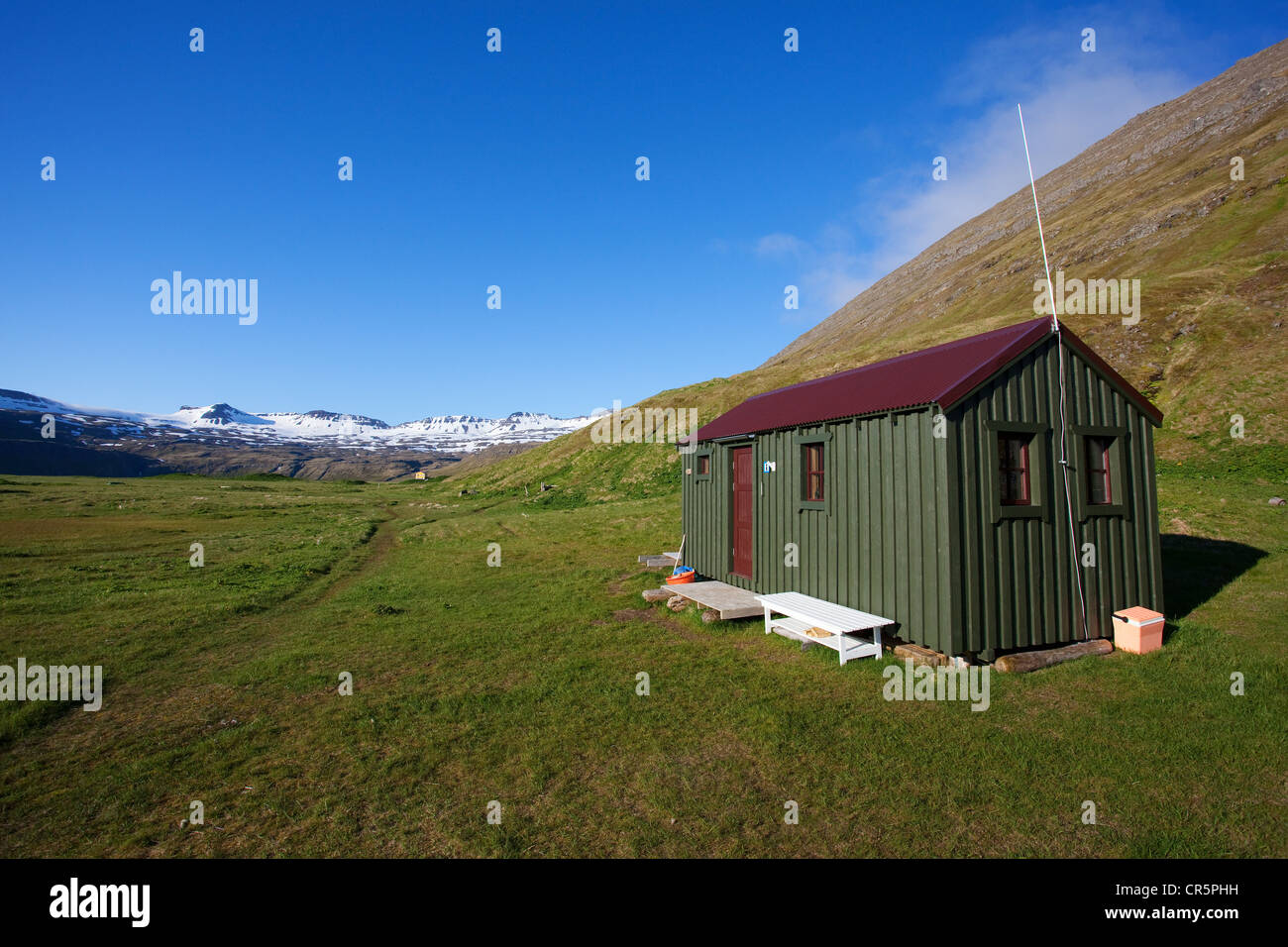 Ranger hut, Hornvik, West Fjords, Iceland, Europe Stock Photo - Alamy