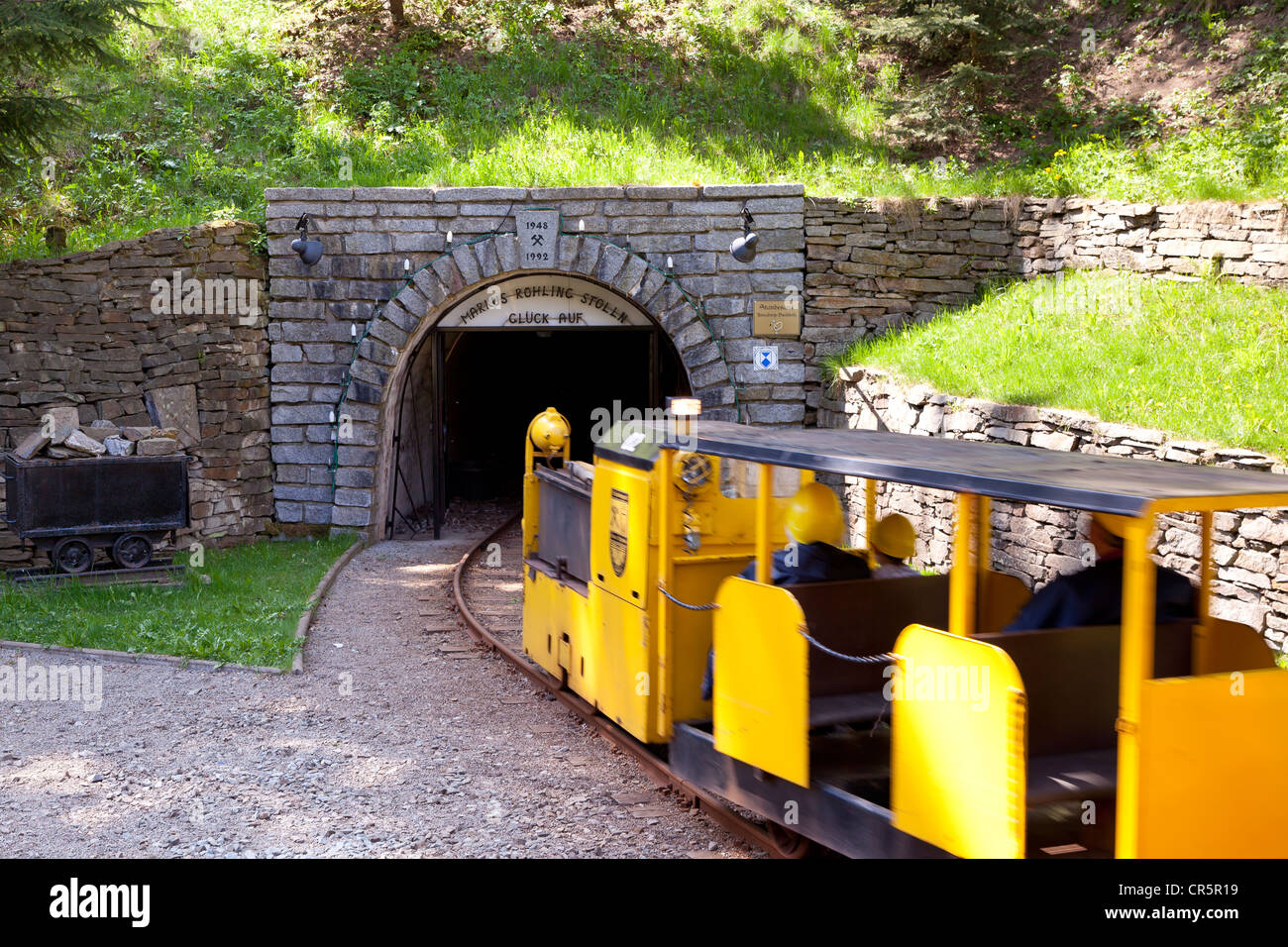 Entrance for the mine train, adit, Mark Roehling Stolln Exhibition Mine ...