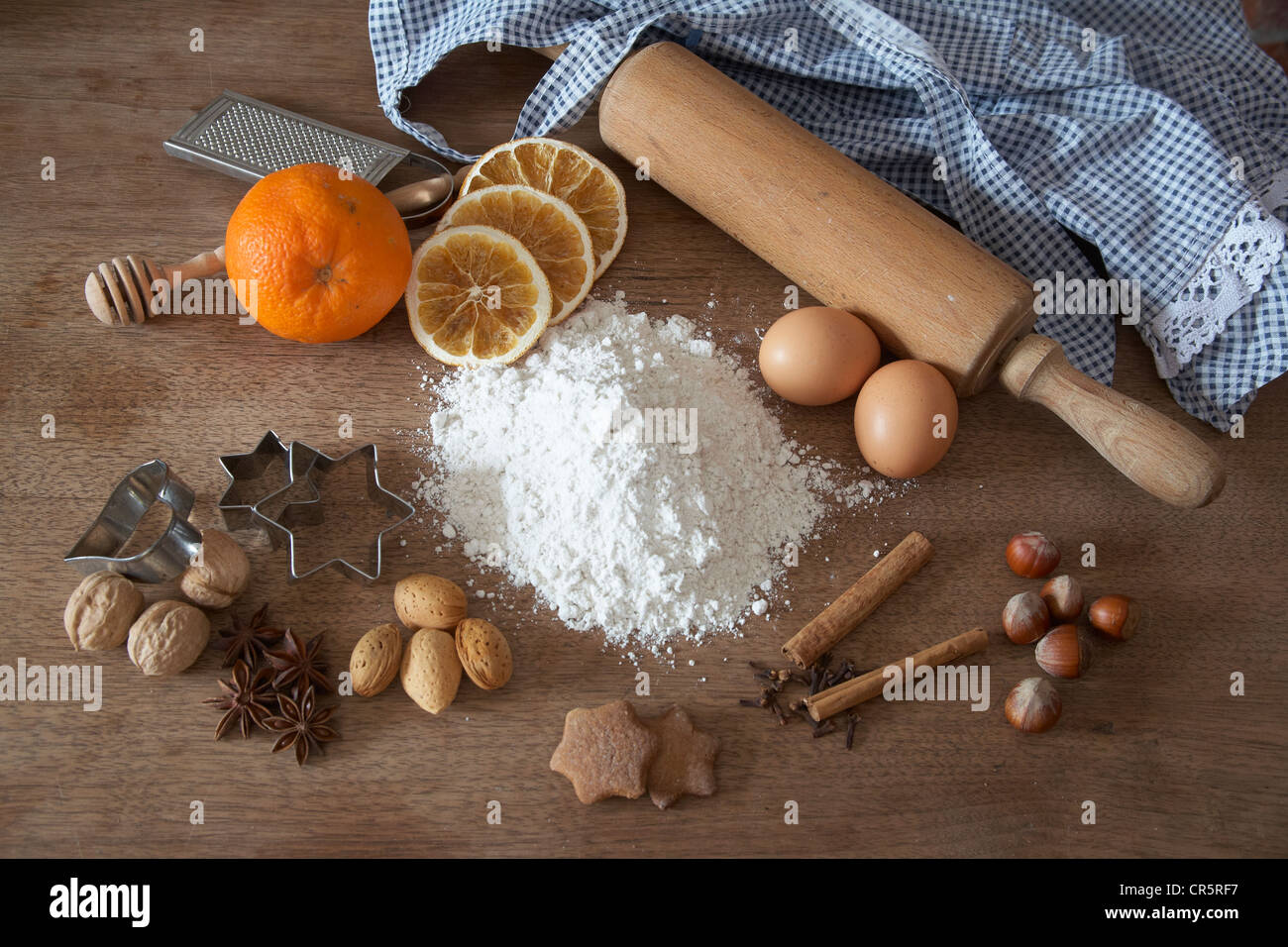 Kitchen still life with baking ingredients Stock Photo - Alamy